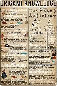 Amazon.com: ESETASOT Origami Knowledge Metal Posters Origami Reference ...