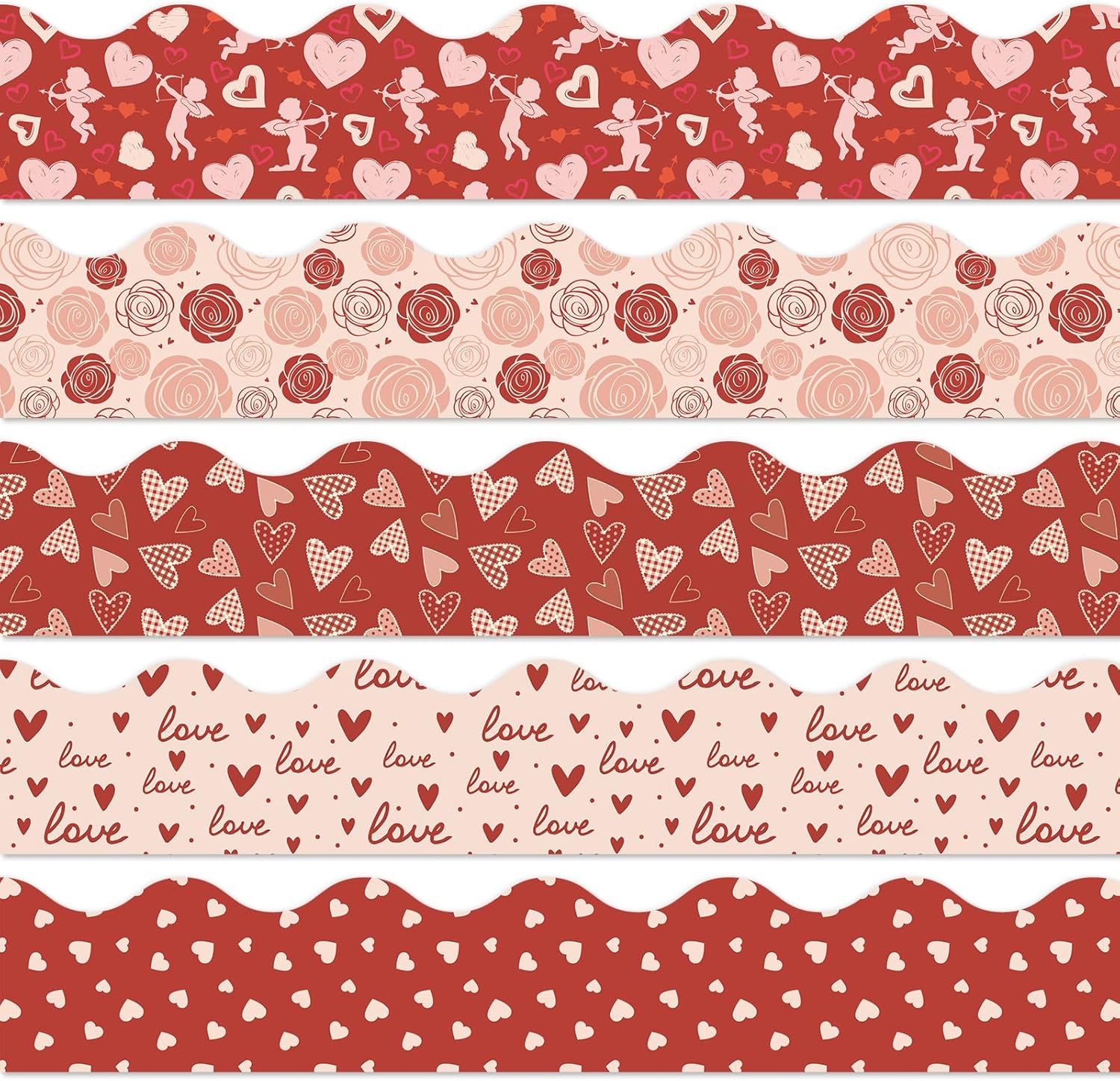 Amazon.com: AnyDesign 69Ft Valentine's Day Bulletin Board Borders 60Pcs ...