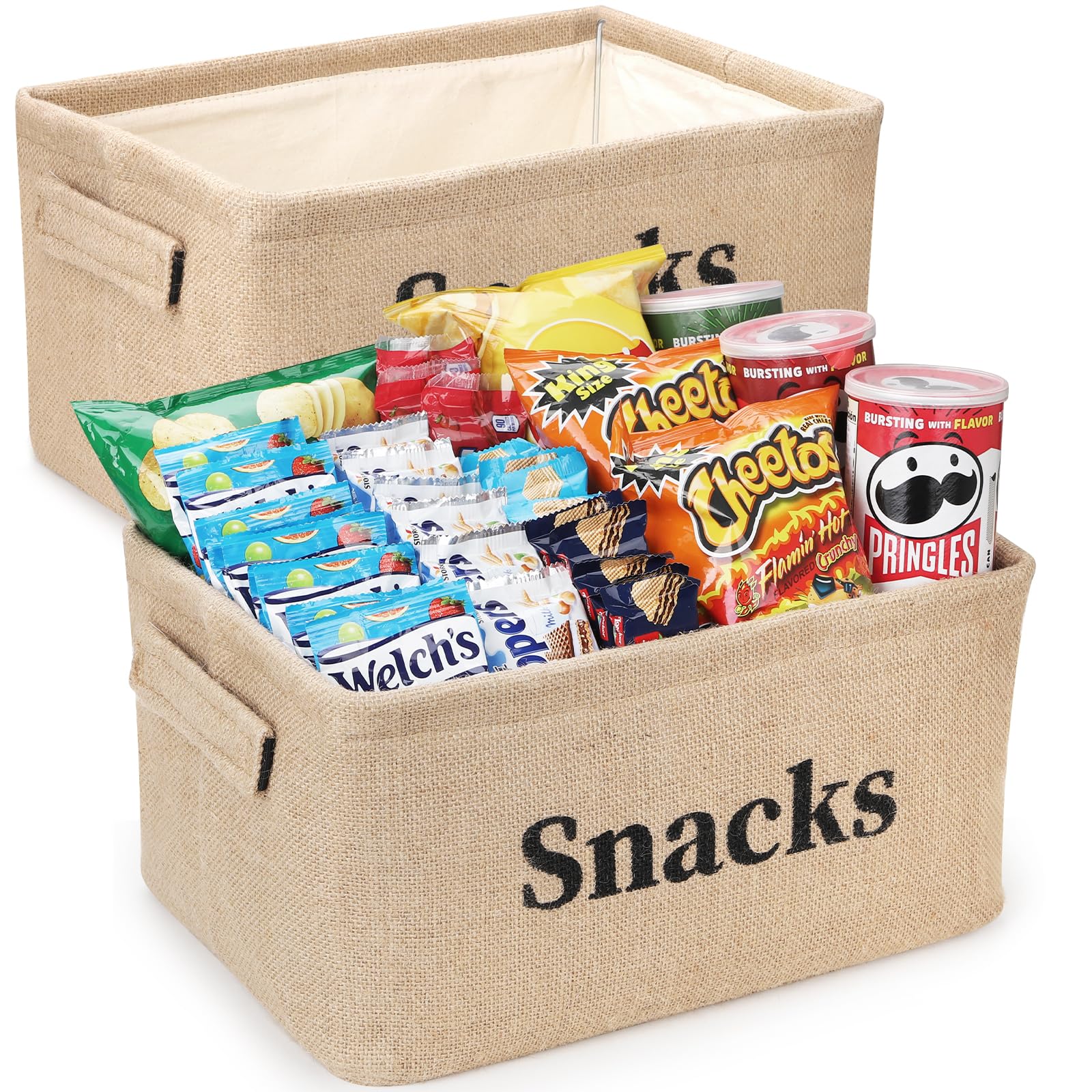 Amazon.com: FLINKYE 2 Pack Snack Storage Organizer Basket Bins for ...