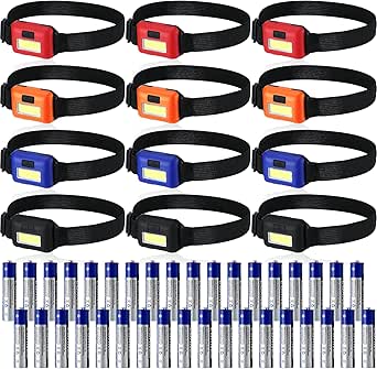 12 Pieces LED Headlamp Bright Flashlight Cod Head Light Lamp Waterproof ...