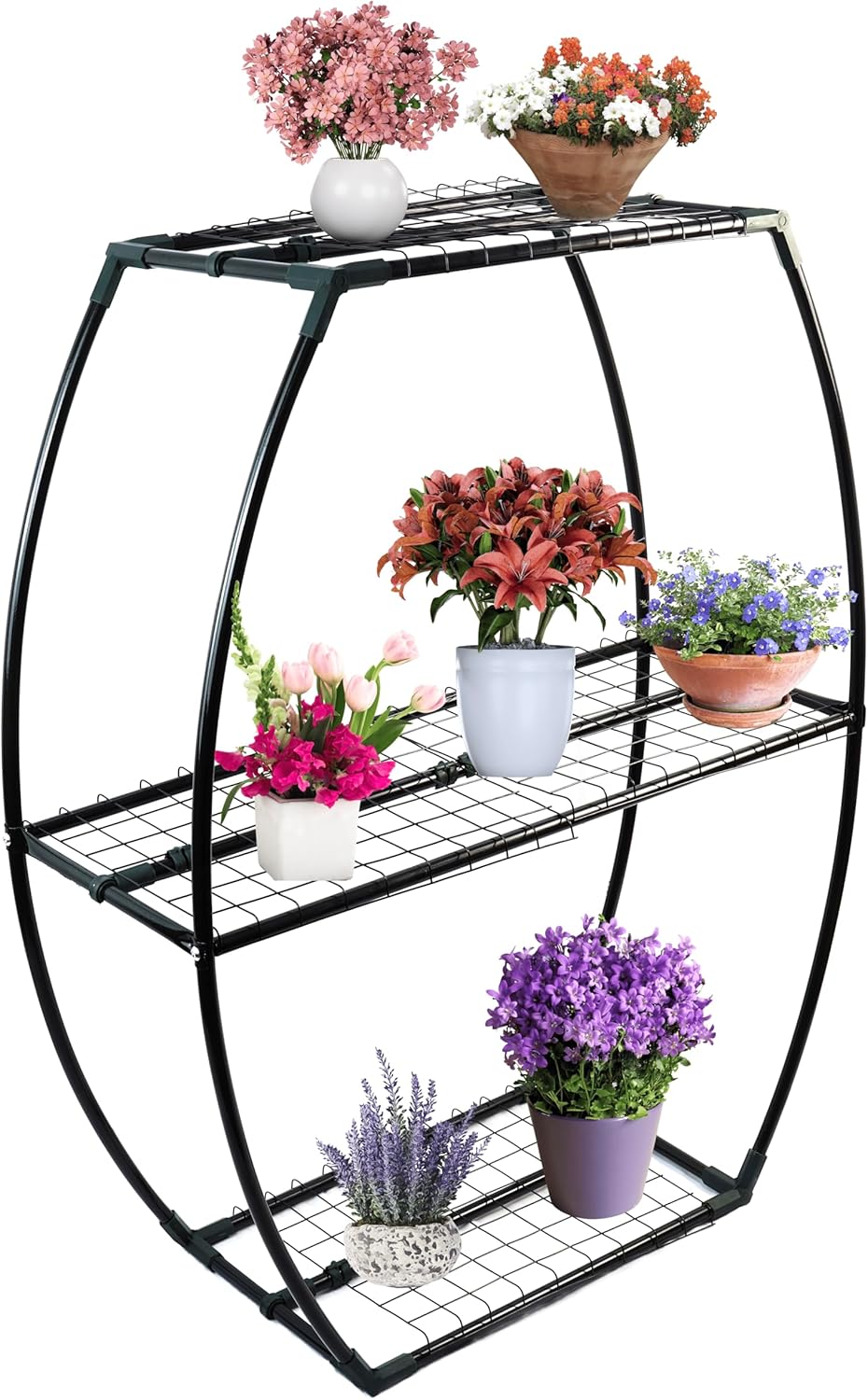 DIVCHI 3-Tier Garden Storage Shelves | Shelving Unit| Shed Rack | Plant ...