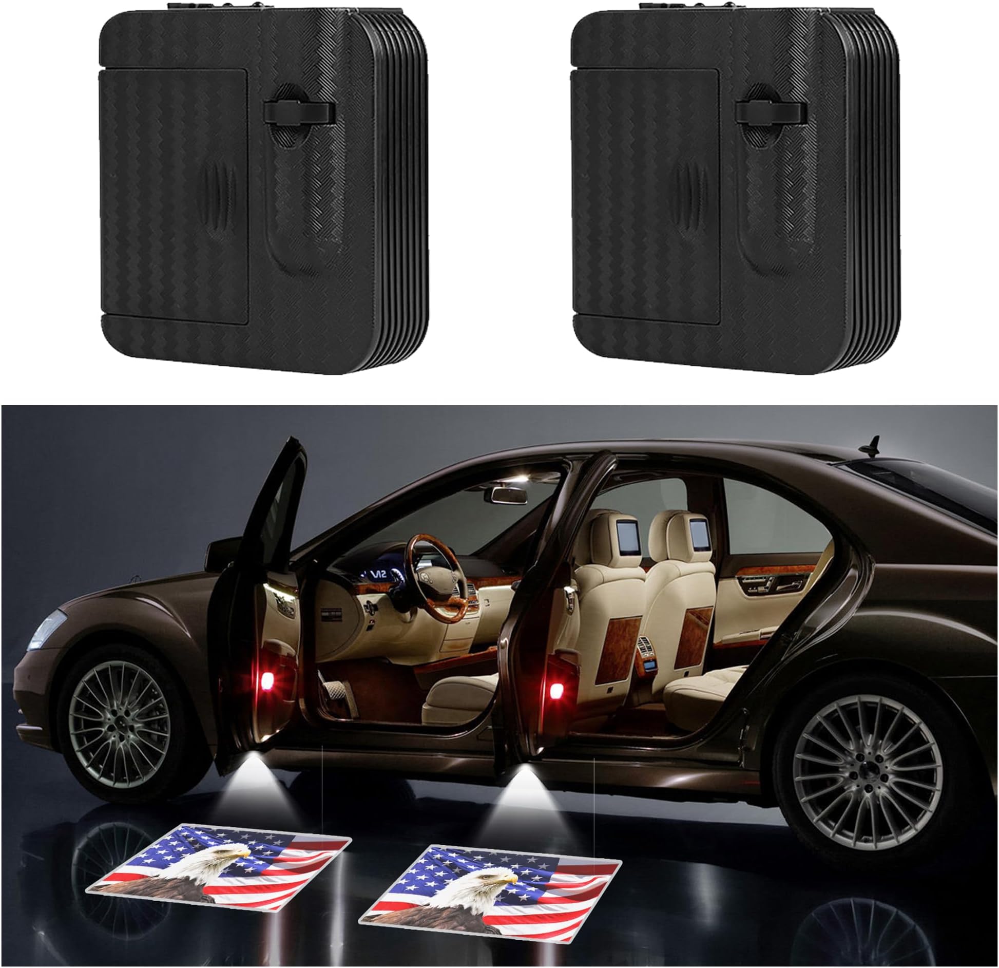 Amazon.com: Car Brake Light Bulb Tail Lights Logo Projector Car Door ...