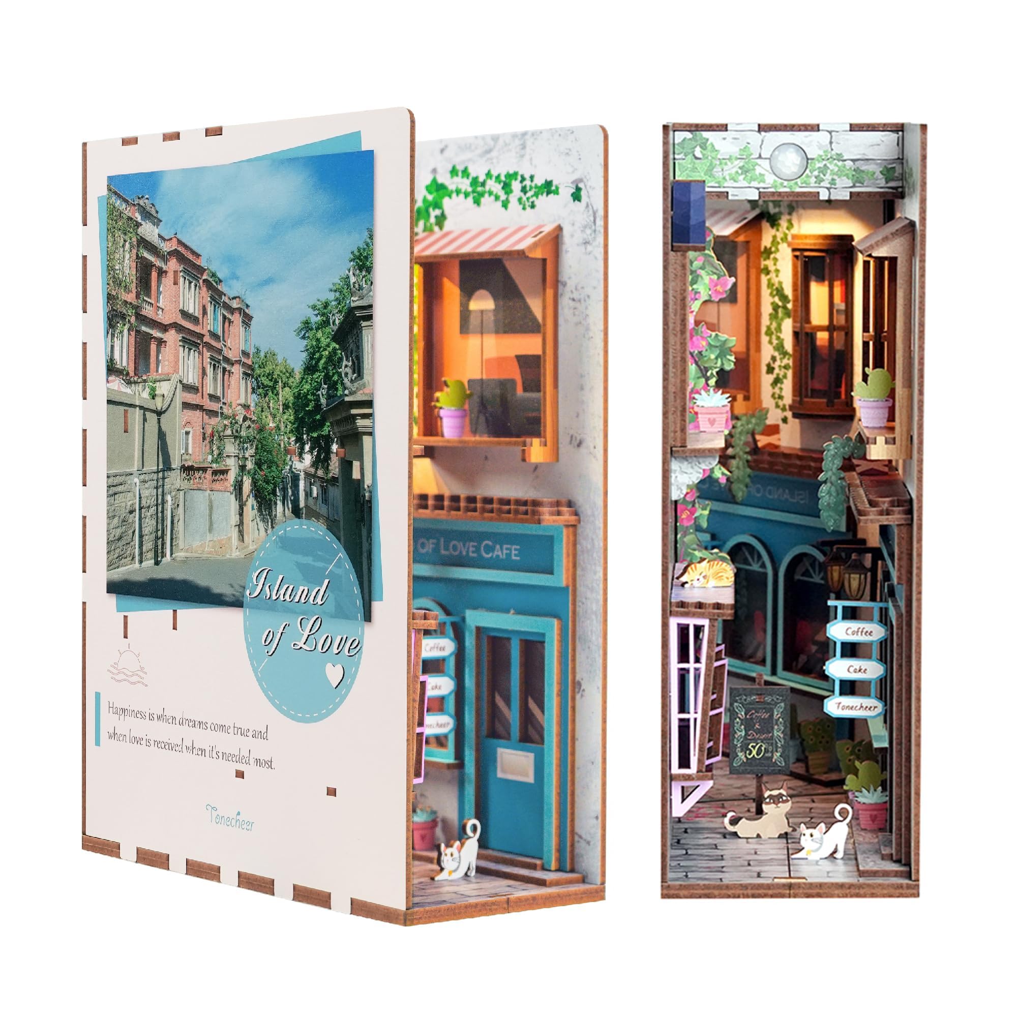 Snapklik.com : Tonecheer DIY Book Nook Kit For Adults, 3D Wooden Puzzle ...