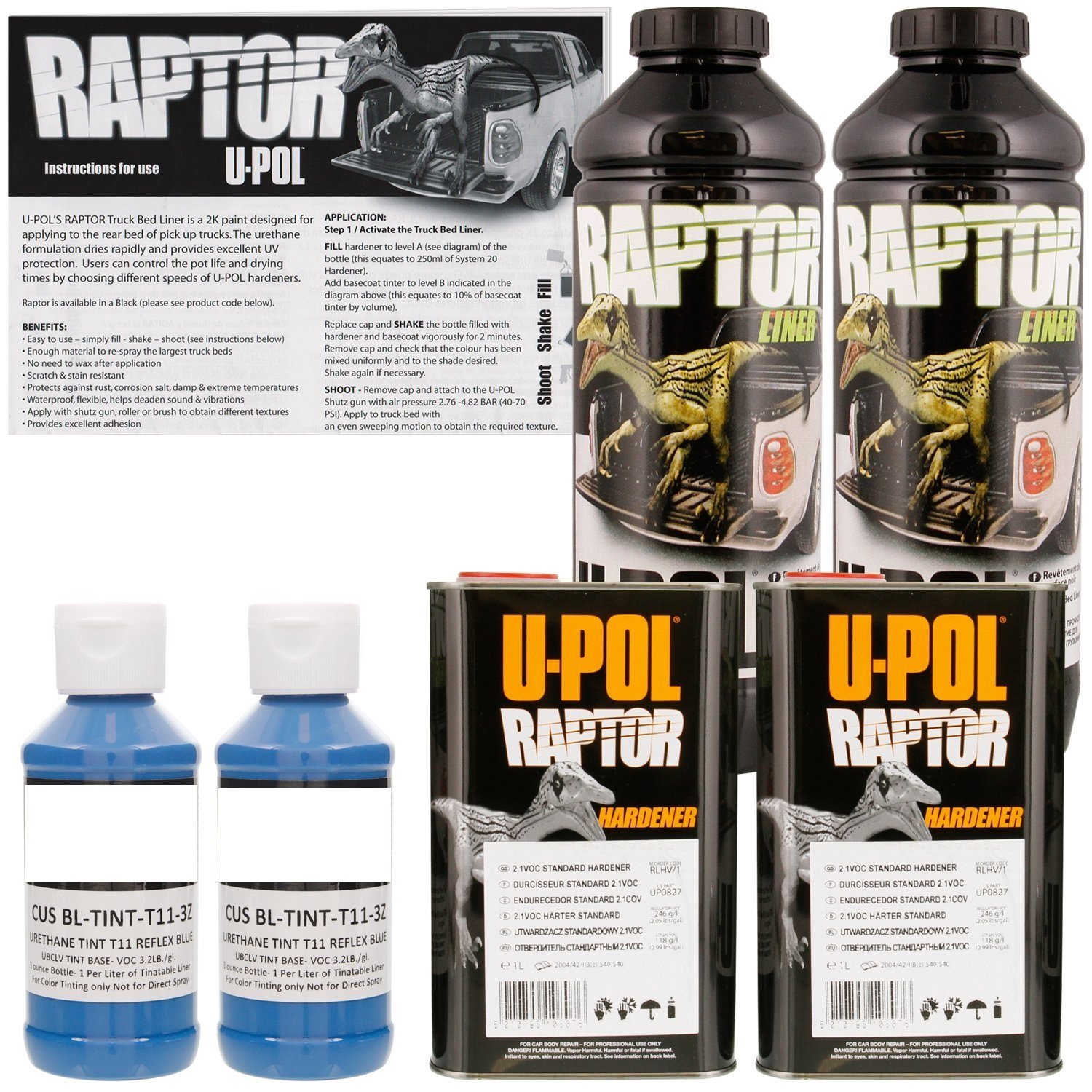 Snapklik.com : U-POL Raptor Reflex Blue Urethane Spray-On Truck Bed ...