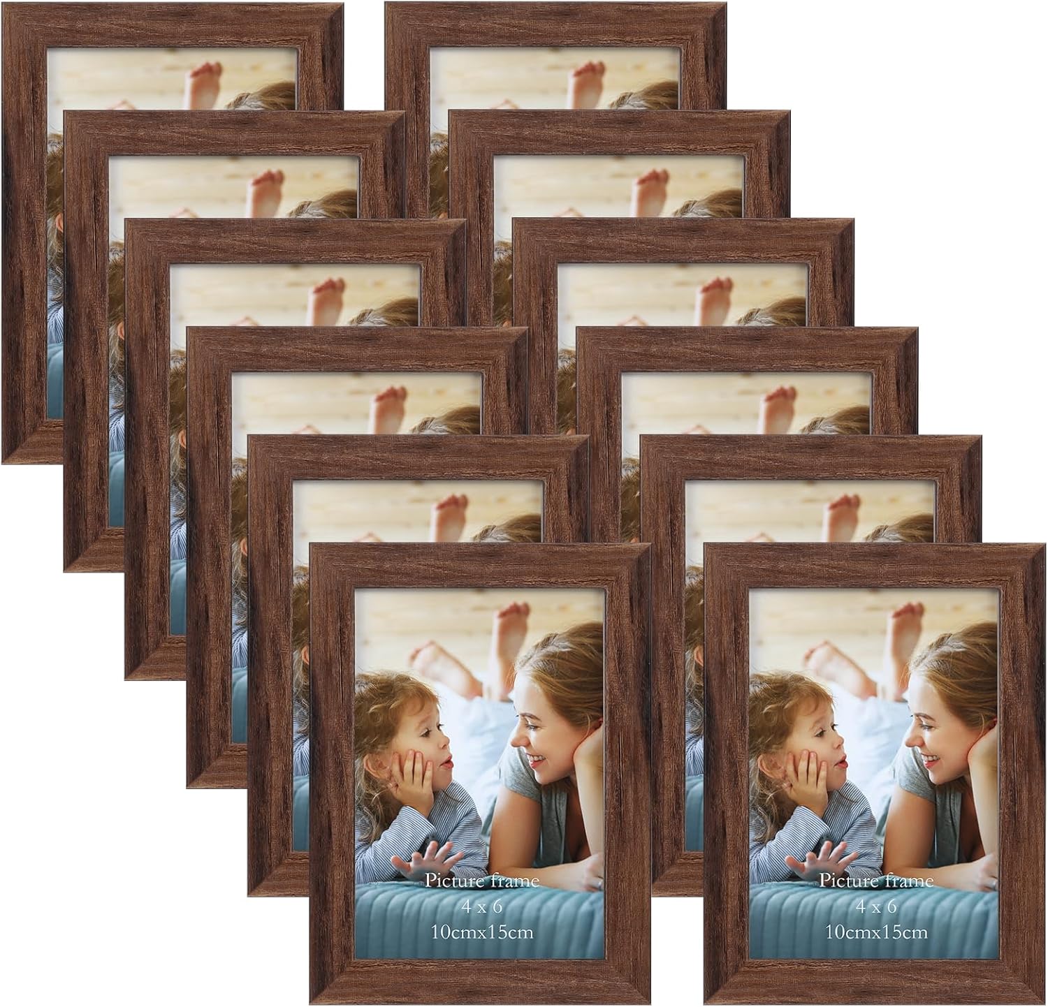 Amazon.com - EYMPEU 4x6 Picture Frames Rustic Brown Walnut Wood Color ...