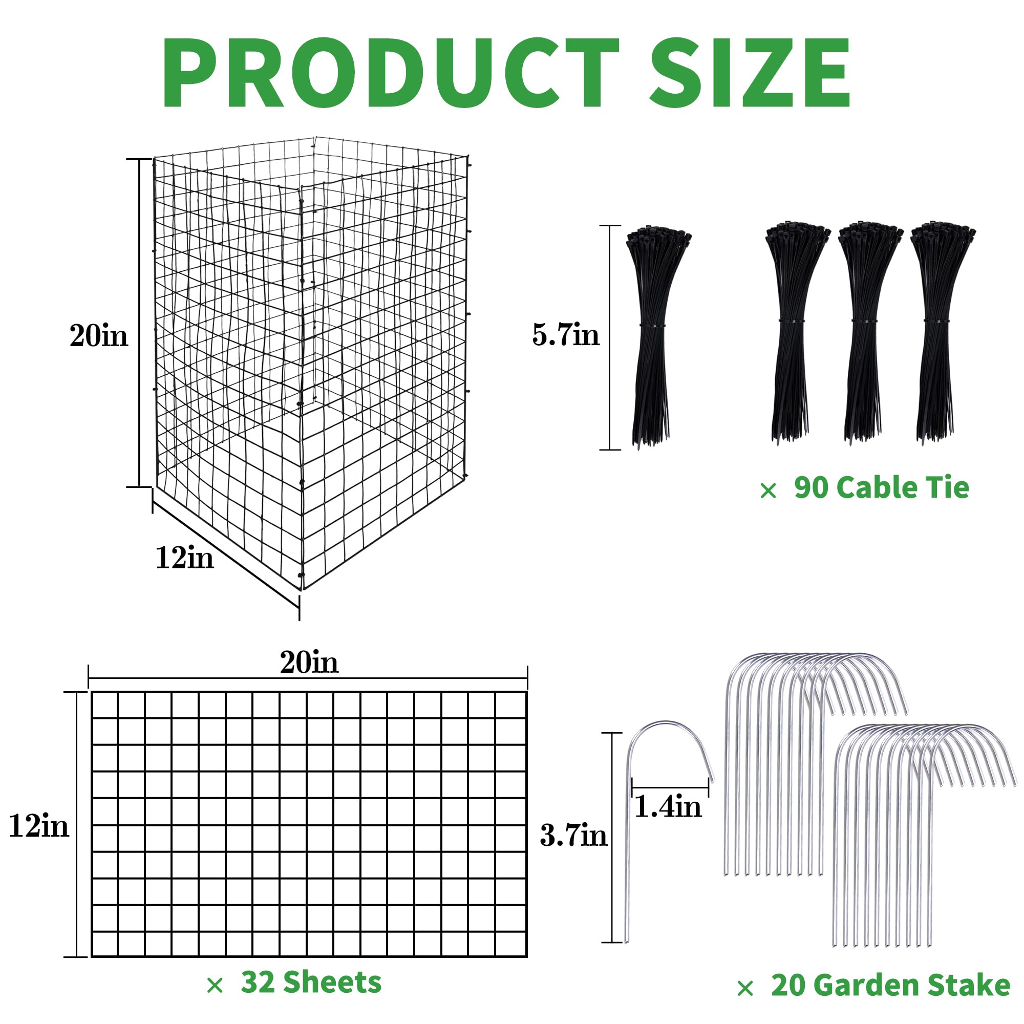 8 Packs Wire Plant Protectors from Animals- 20 x 12 Inch Heighten ...