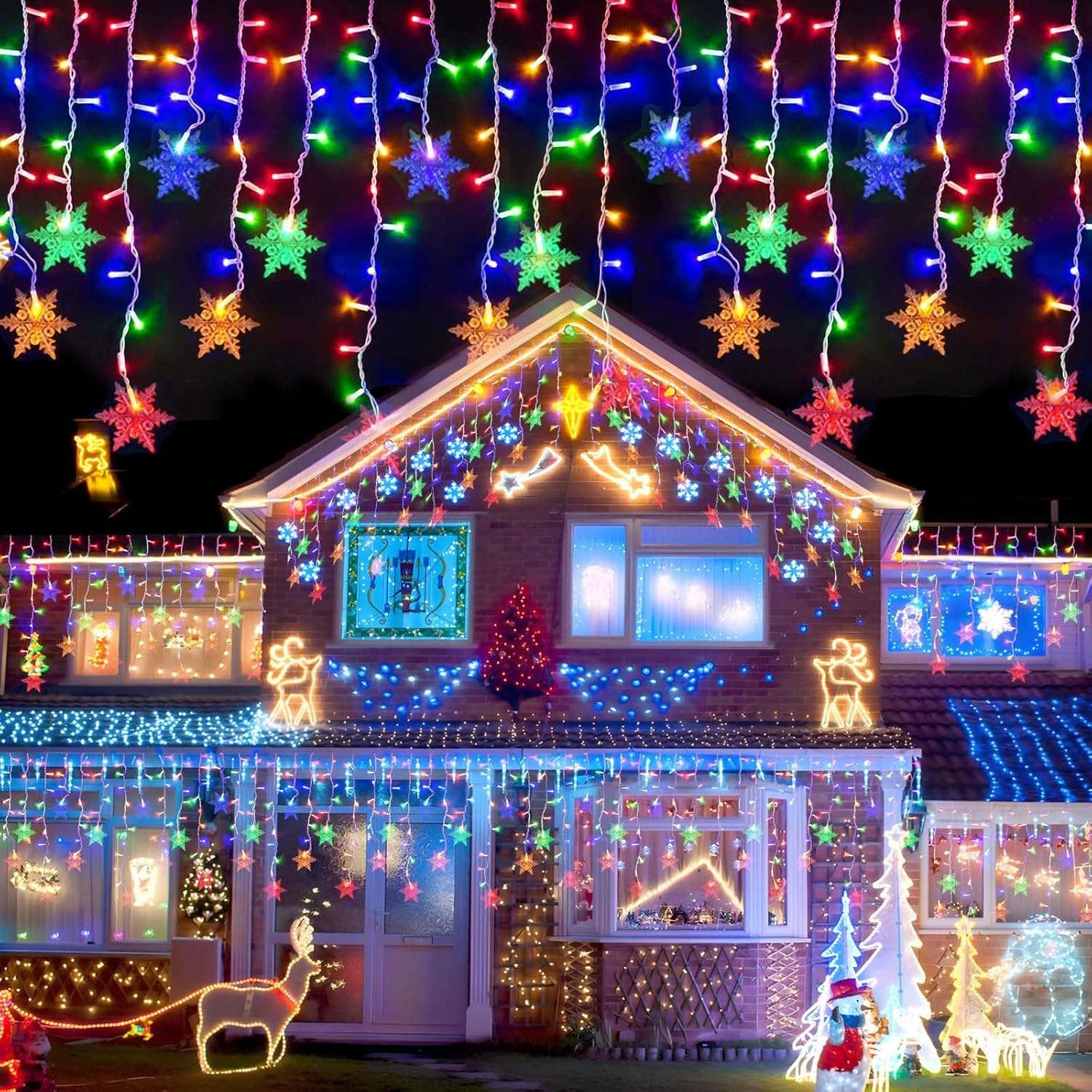 HNTCSR Cascada de Luces Navideña, 6M 180LED Luces de Navidad para ...