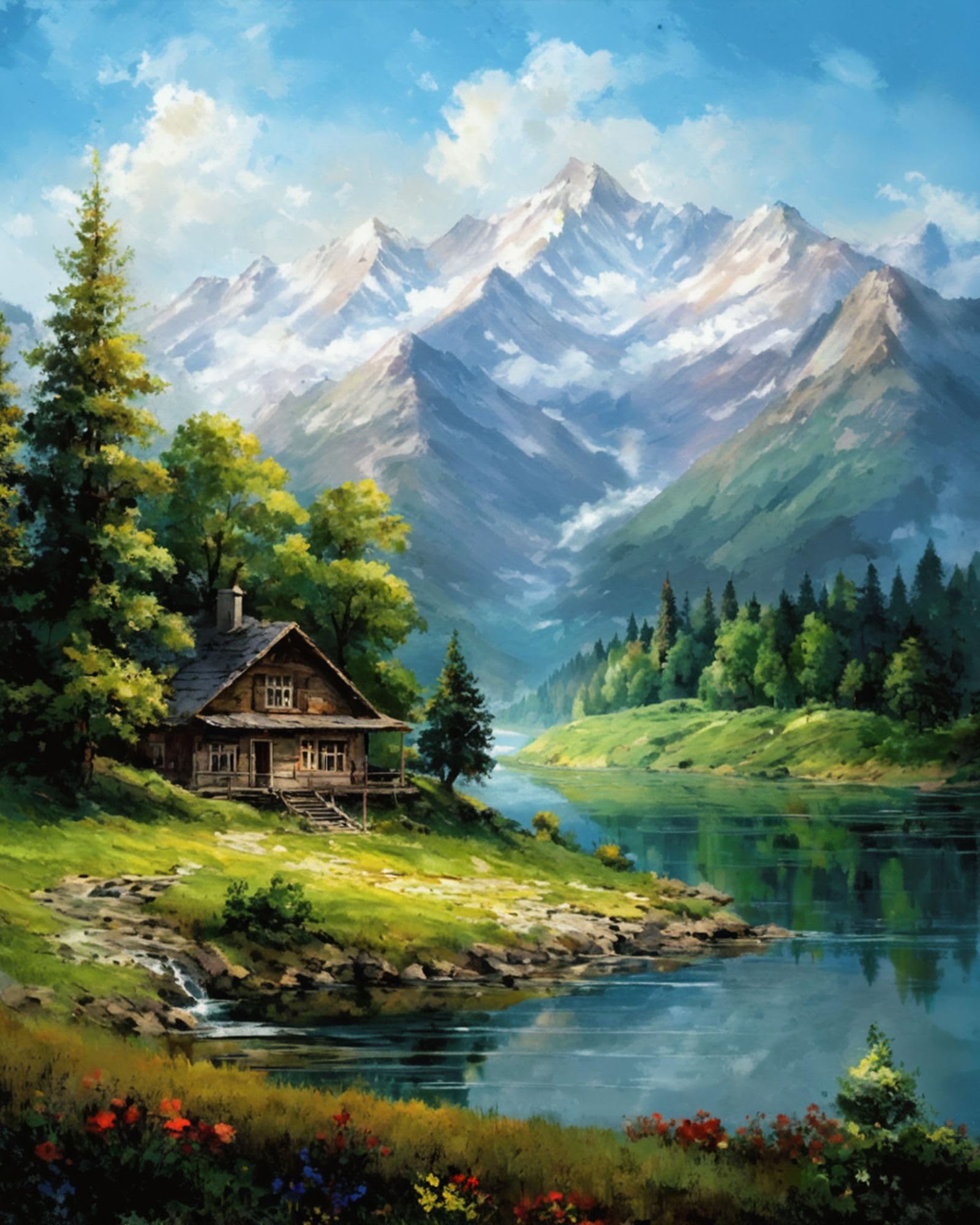 Amazon.com: Mountain Paint By Numbers Kit For Adults Landscape Adult ...