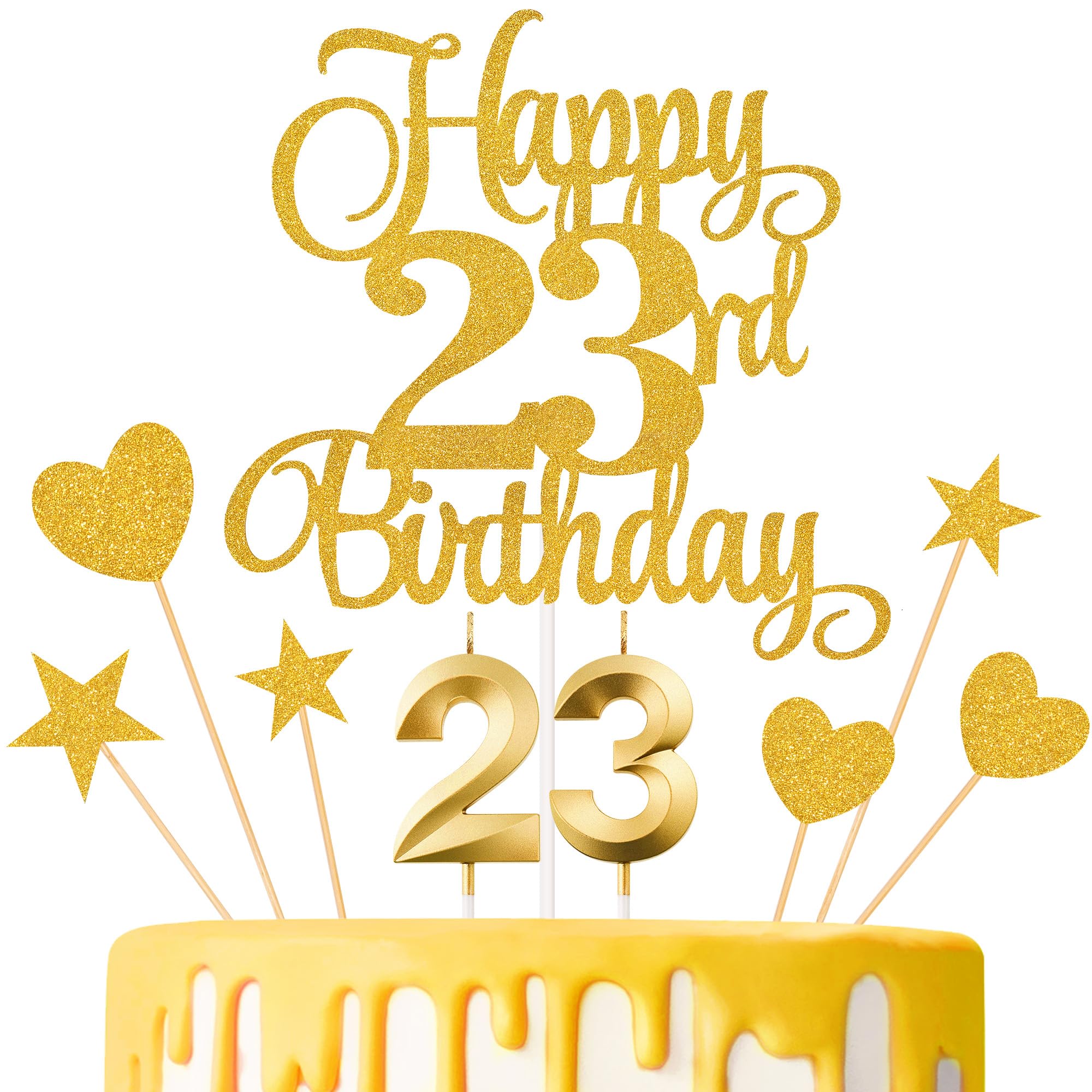 Amazon.com: 23rd Birthday Cake Decorations, 23rd Birthday Candles Cake ...