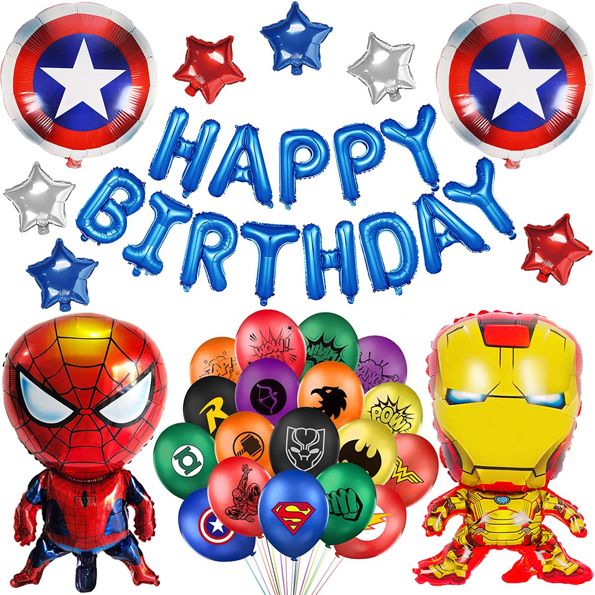 Buy Miotlsy Superhero Birthday Decoration Kit Superhero Birthday Banner ...
