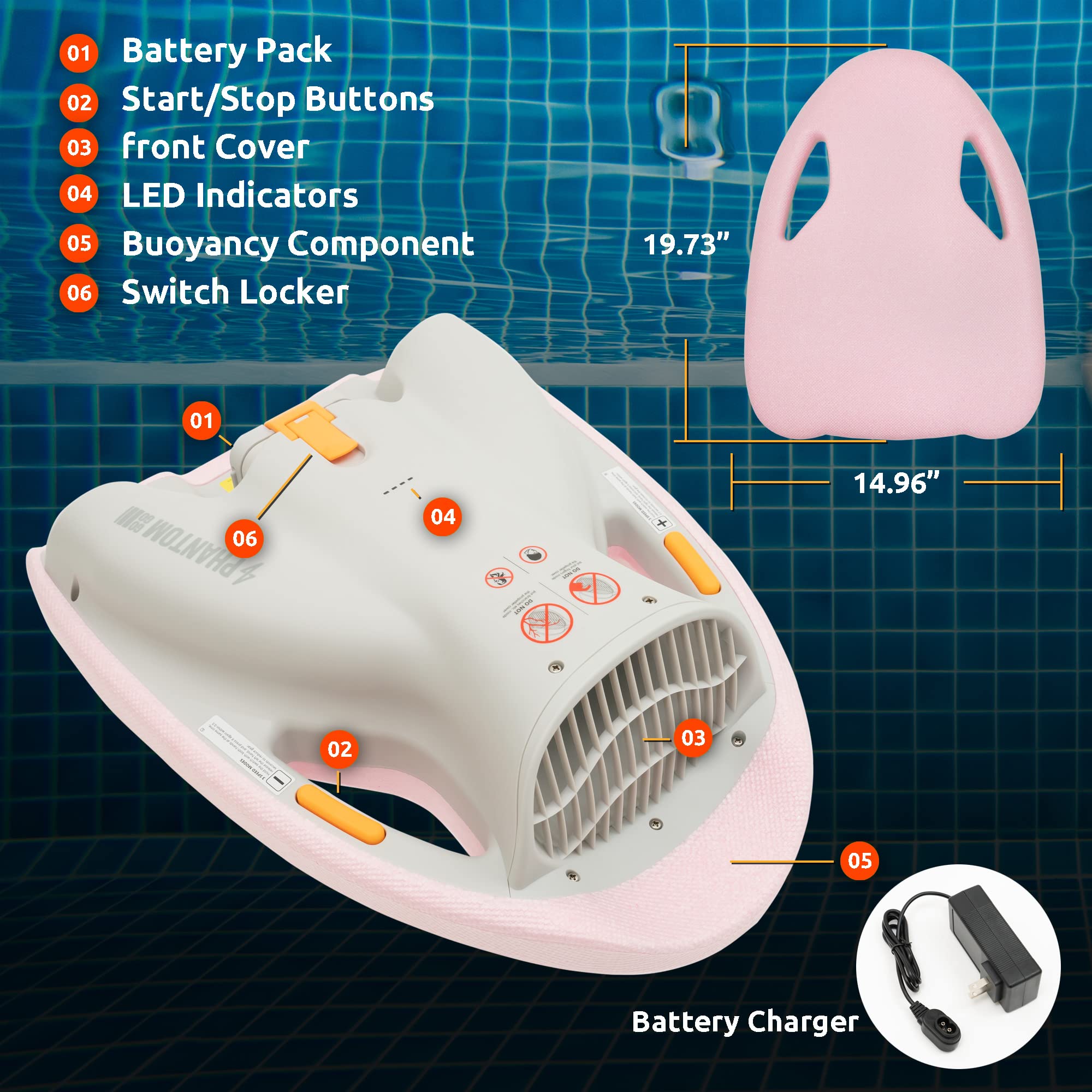 Snapklik.com : Phantomgogo Under Water Scooter Swimming Kickboard 300W ...