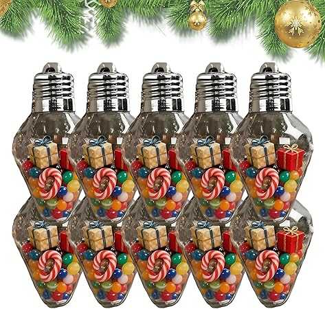 Light Bulb Container, Jumbo Fillable Christmas Ornaments with Screw-Off ...