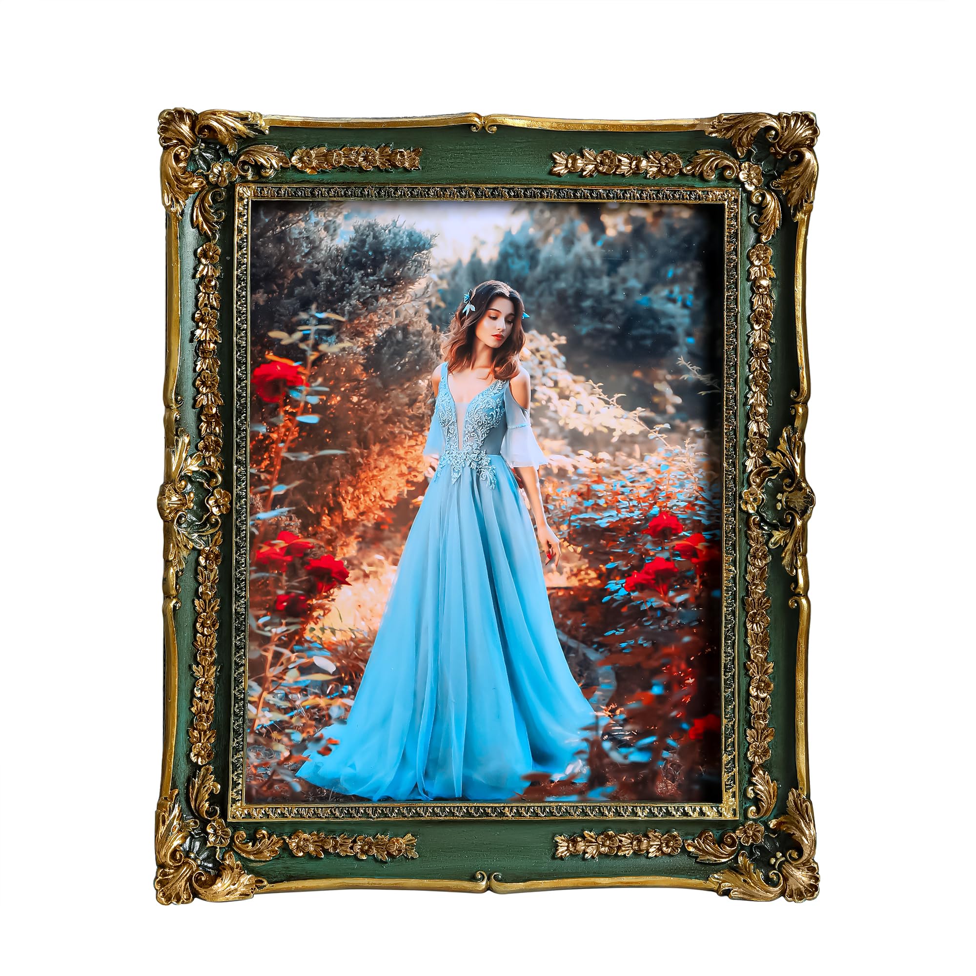 Amazon.com - Satmole Green 8x10 Vintage Picture Frame - Elegant Gold ...