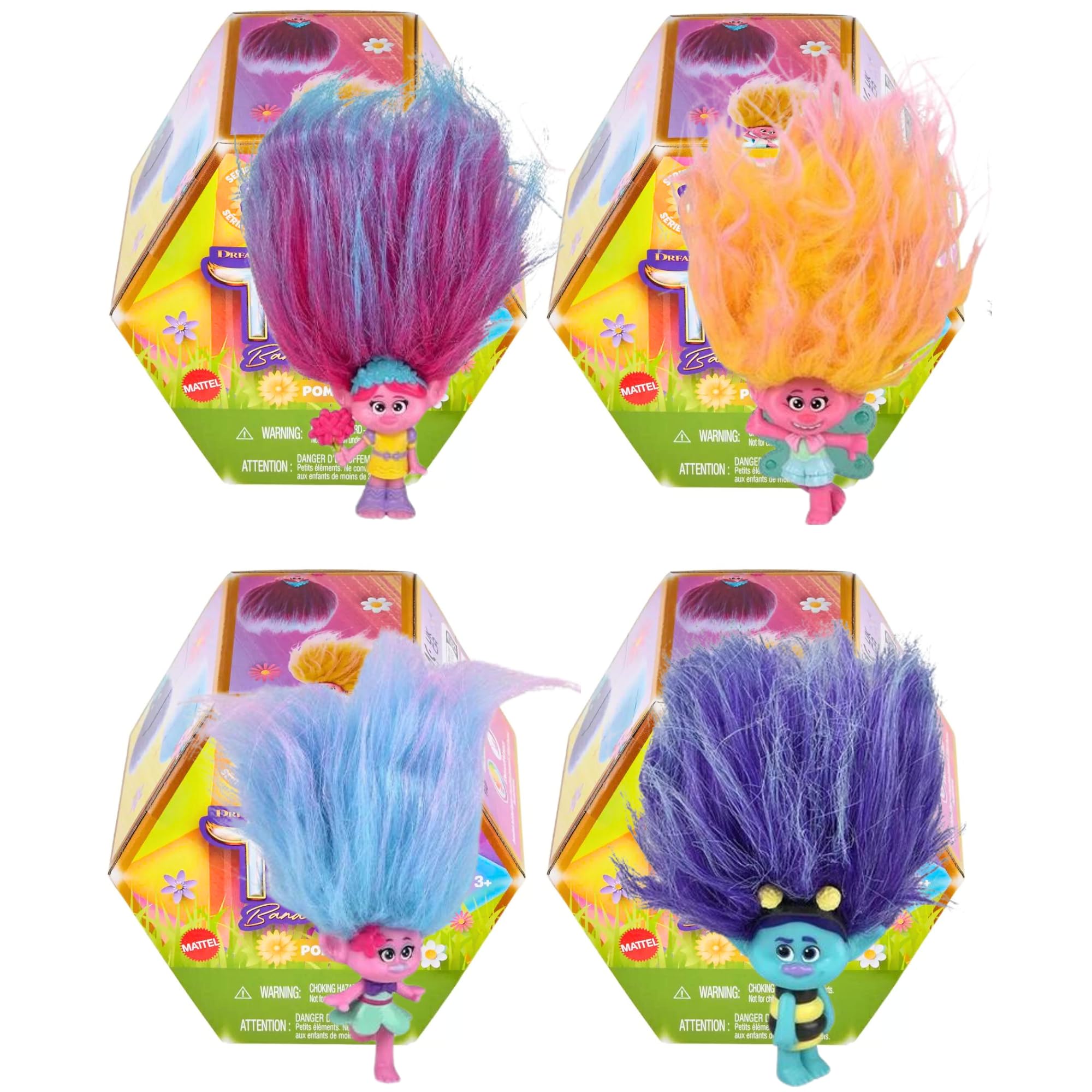 Trolls Pom Poms Series 2 Keyclip Toy Figure Identified Sets – Pack of 4 ...
