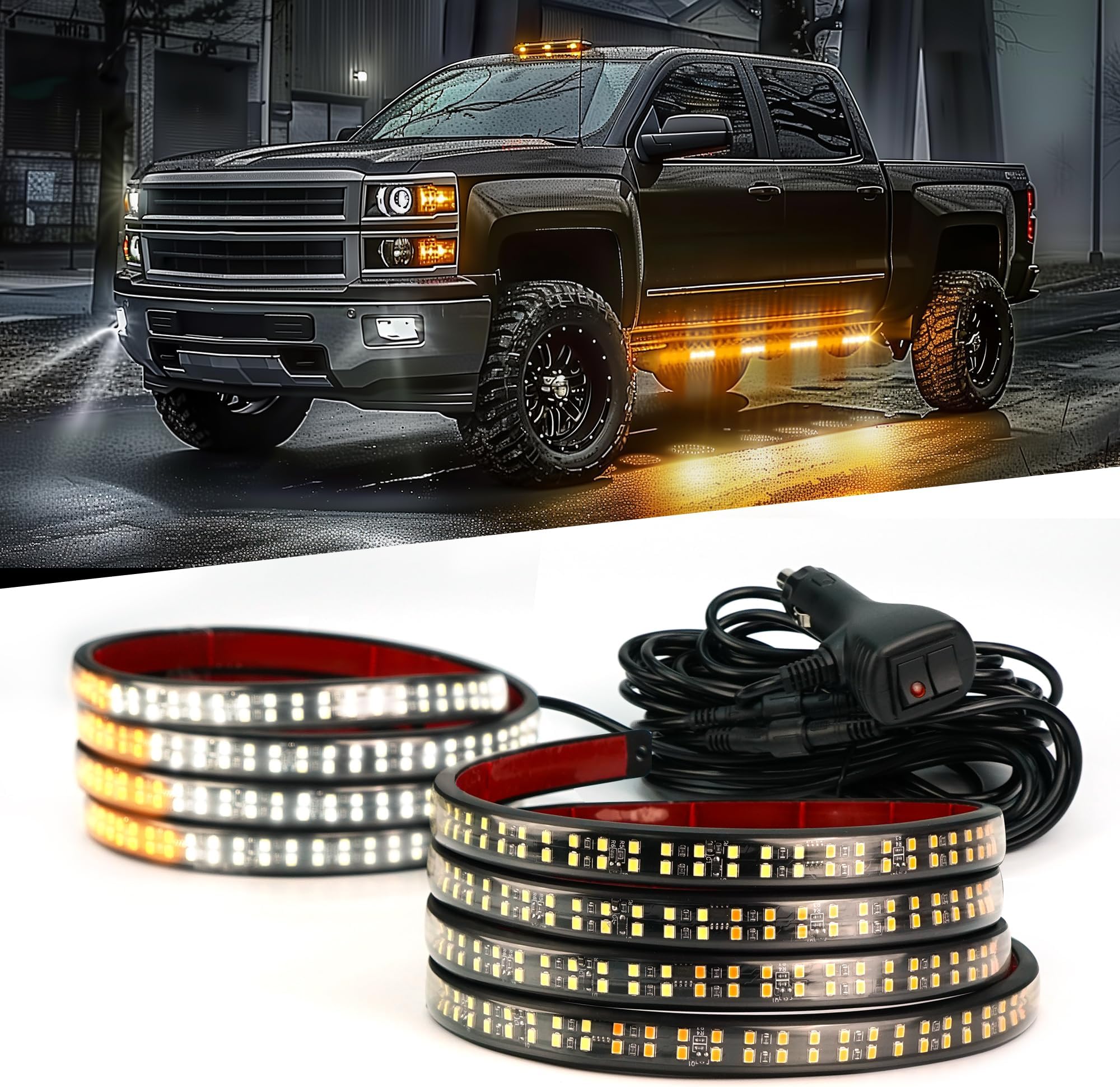 Amazon.com: EK ENNOKING Emergency Strobe Lights Strip 2PCS 70 Inch ...