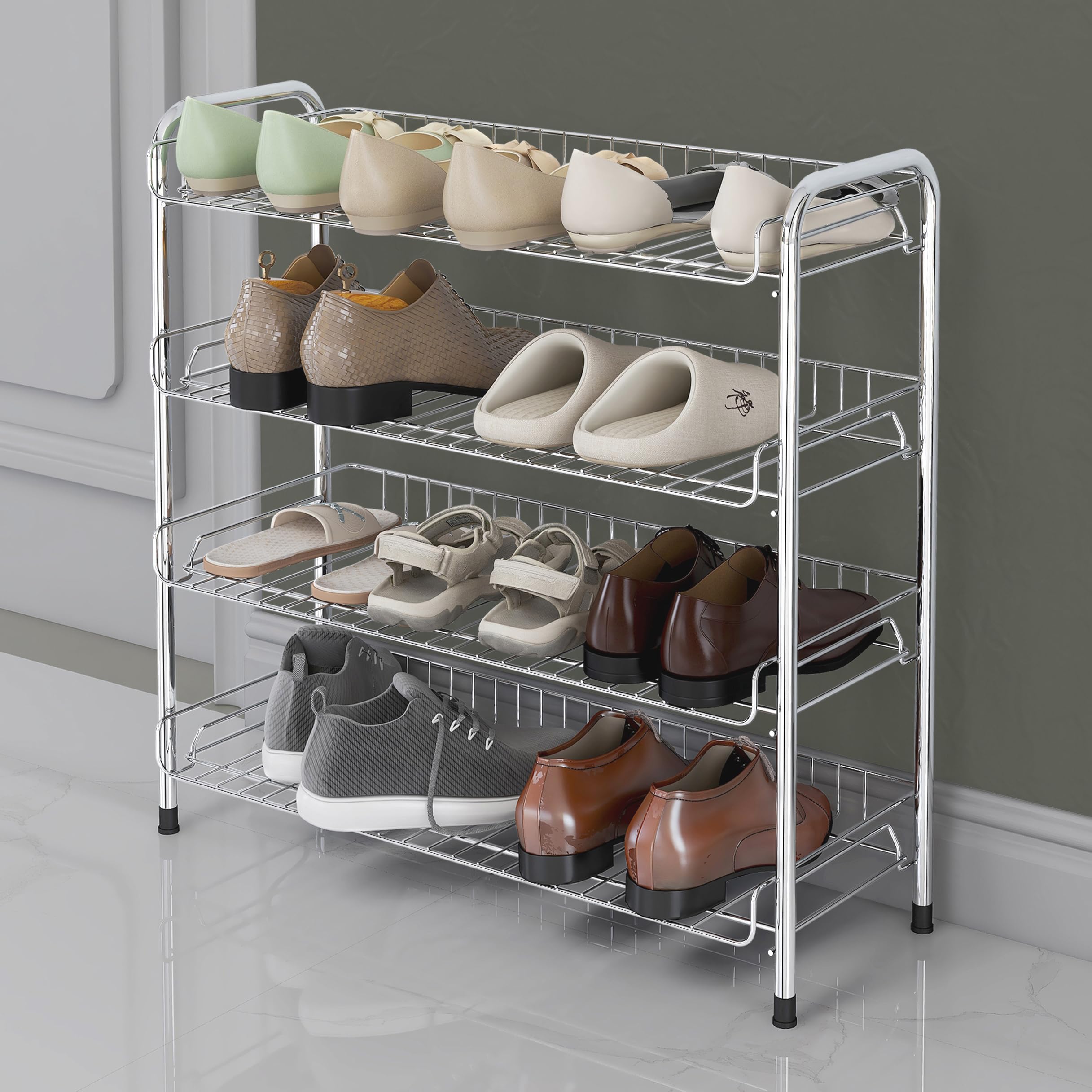 Buy ex Stainless Steel Shoe Rack for Home/Slipper Stand/Chappal Stand ...