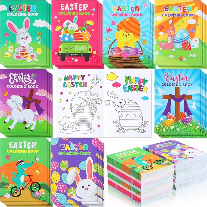 Amazon.com: Sinload 120 Pcs Easter Coloring Books for Kids Bulk Basket ...
