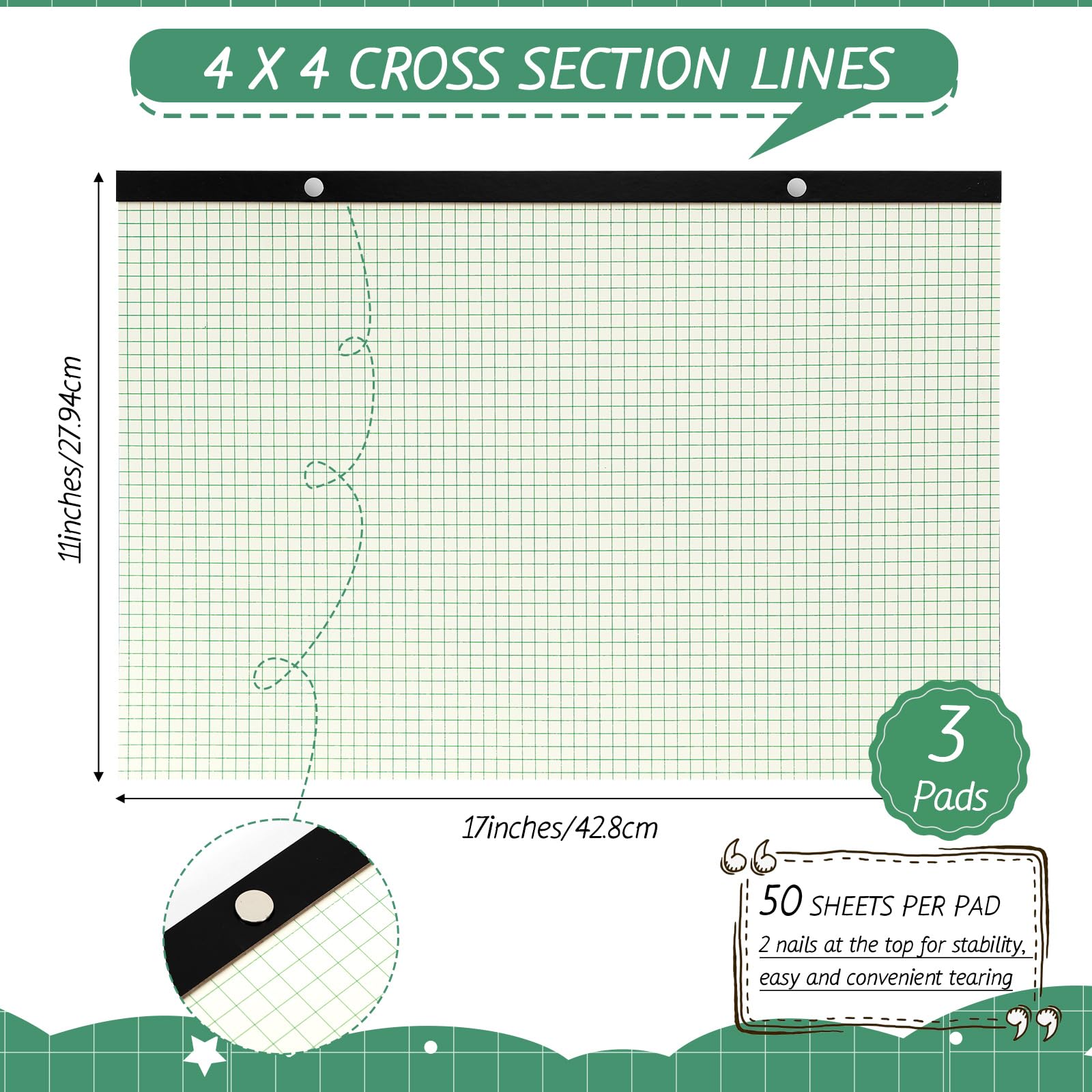 Snapklik.com : Fainne 3 Pcs Large Engineering Graph Paper Grid Graph ...