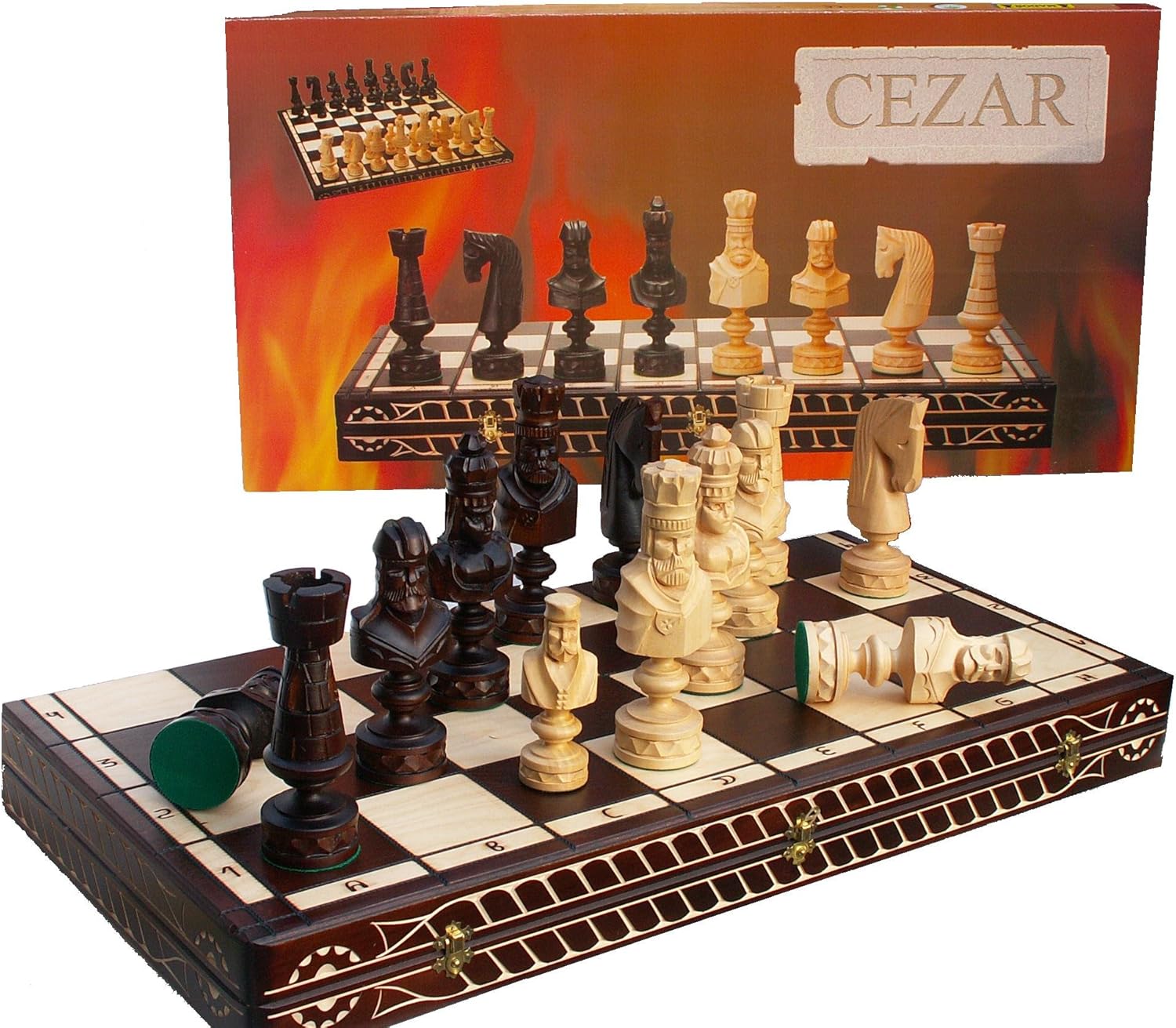 Amazon.com: Huge 33" Luxury CAESAR 85cm sculpted wooden Chess Set, The ...