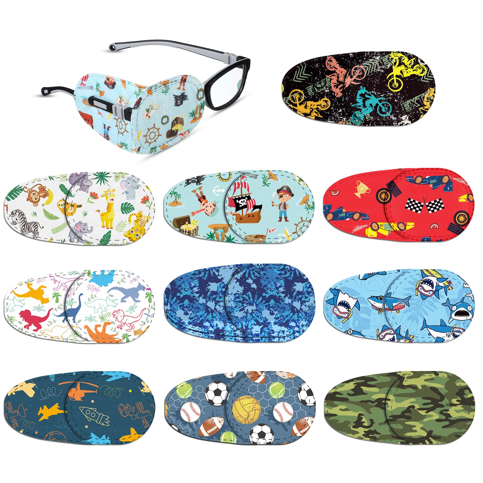 Amazon.com: Panelee 10 Pcs Adhesive Eye Patches for Kids Boys 10 Styles ...