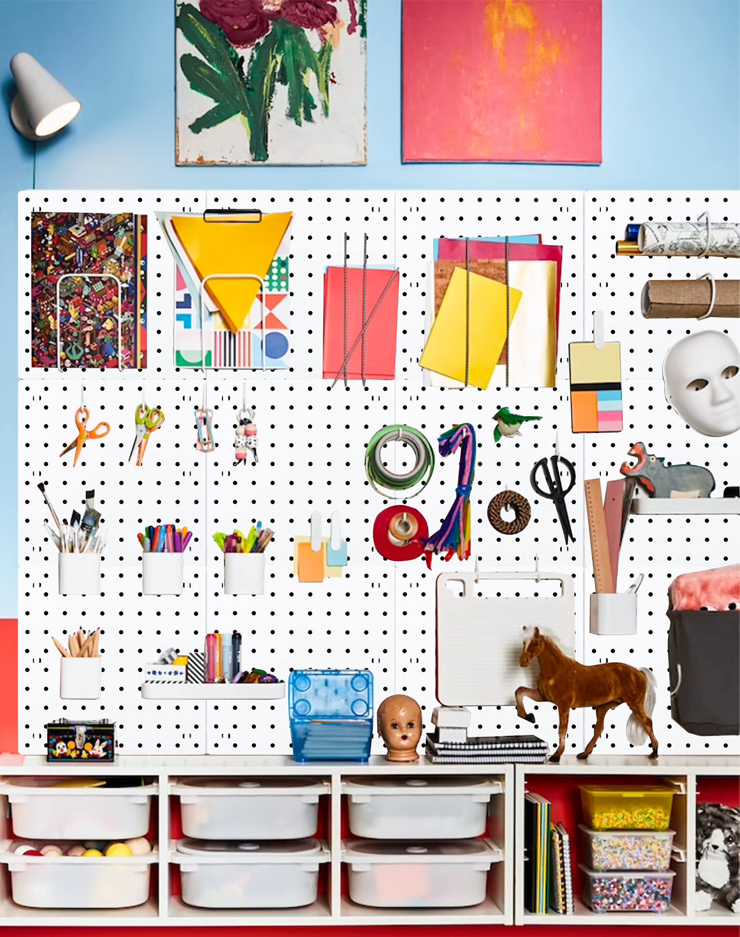 Snapklik.com : 12 Pcs Pegboard, Peg Boards For Walls, Wall Mount ...