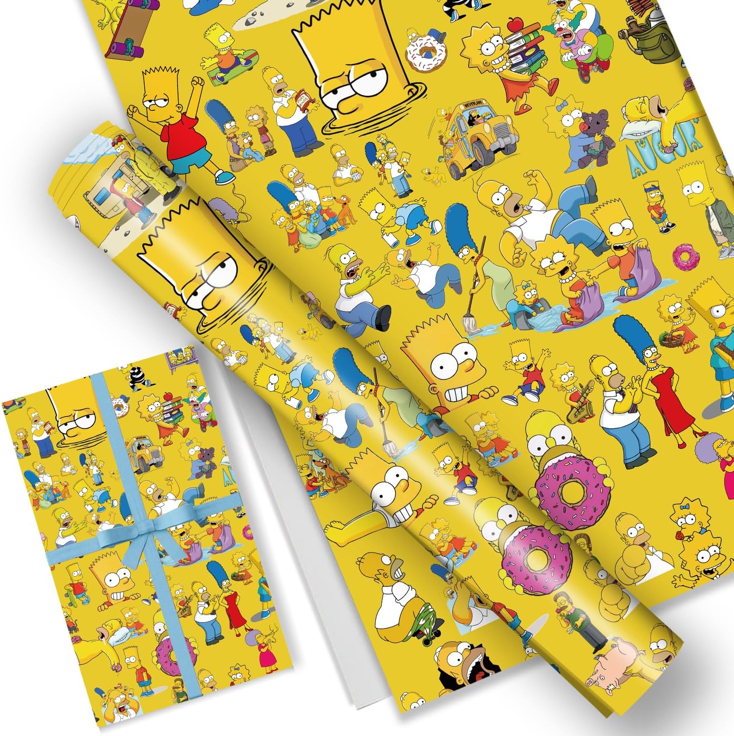 PADIEOE Pack of 5 Simpsons Gift Wrapping Paper 51x75cm Kraft Paper ...