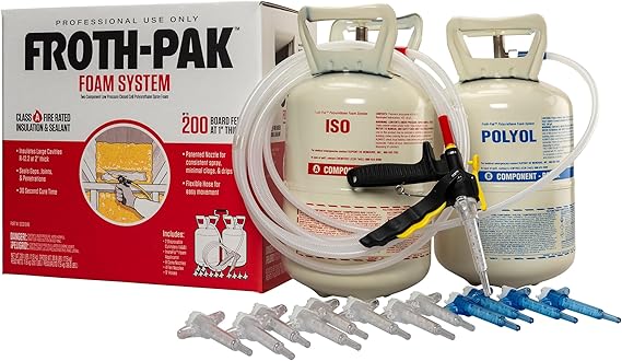 Froth Pak 200 Spray Foam Insulation Kit, 9 ft Hose – Closed Cell, 2 ...