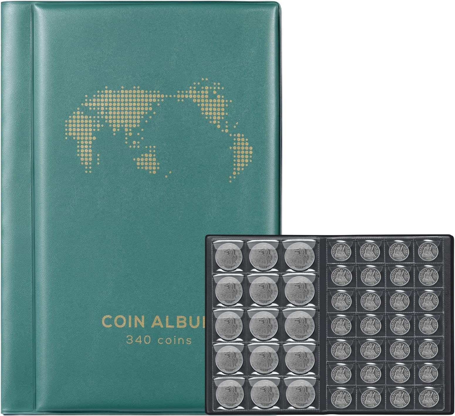 Amazon.com: Coin Album for Collectors,340 Pockets Coin Collection Book ...