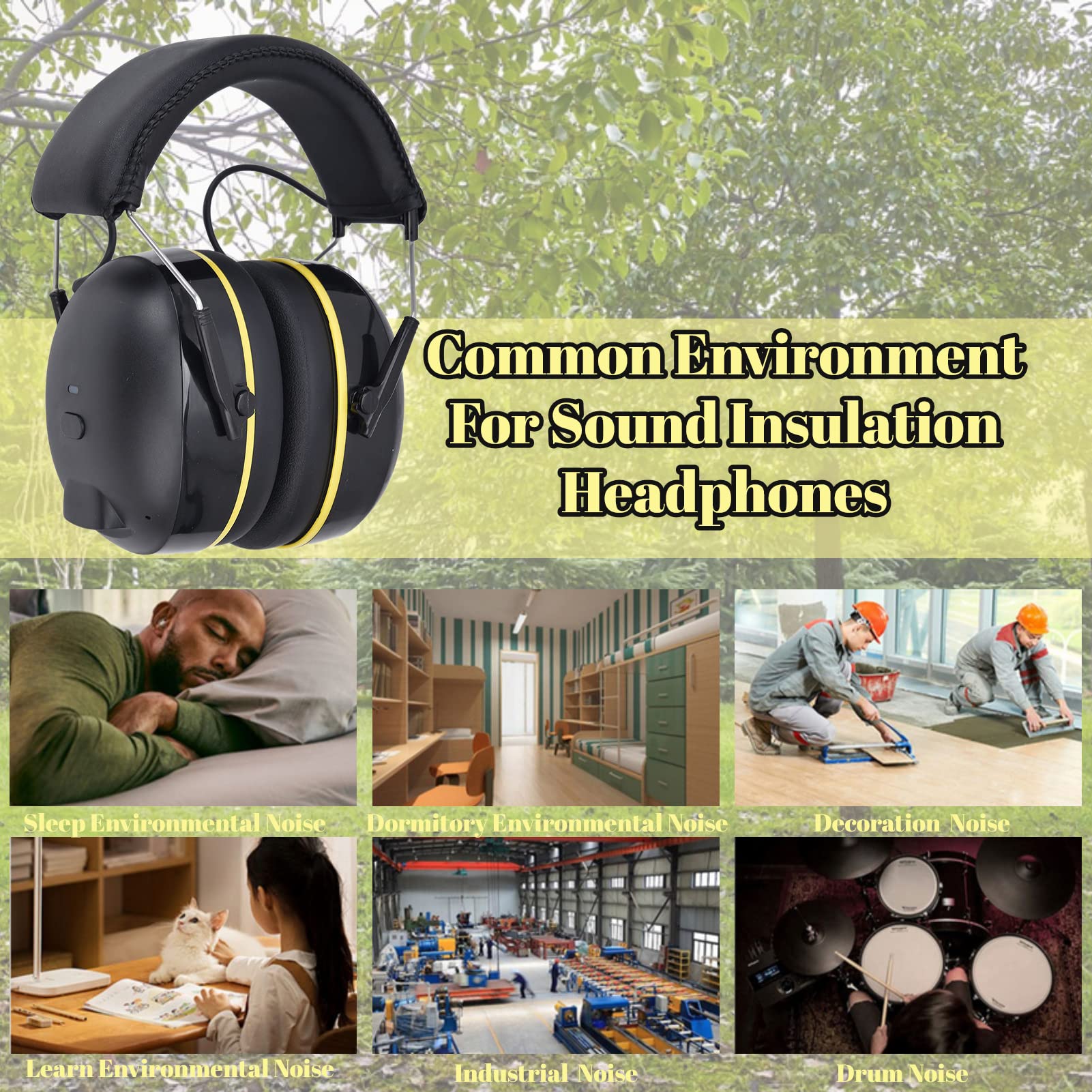 Snapklik.com : Hearing Ear Muffs, Bluetooth 5.0 Ear Defenders Noise ...