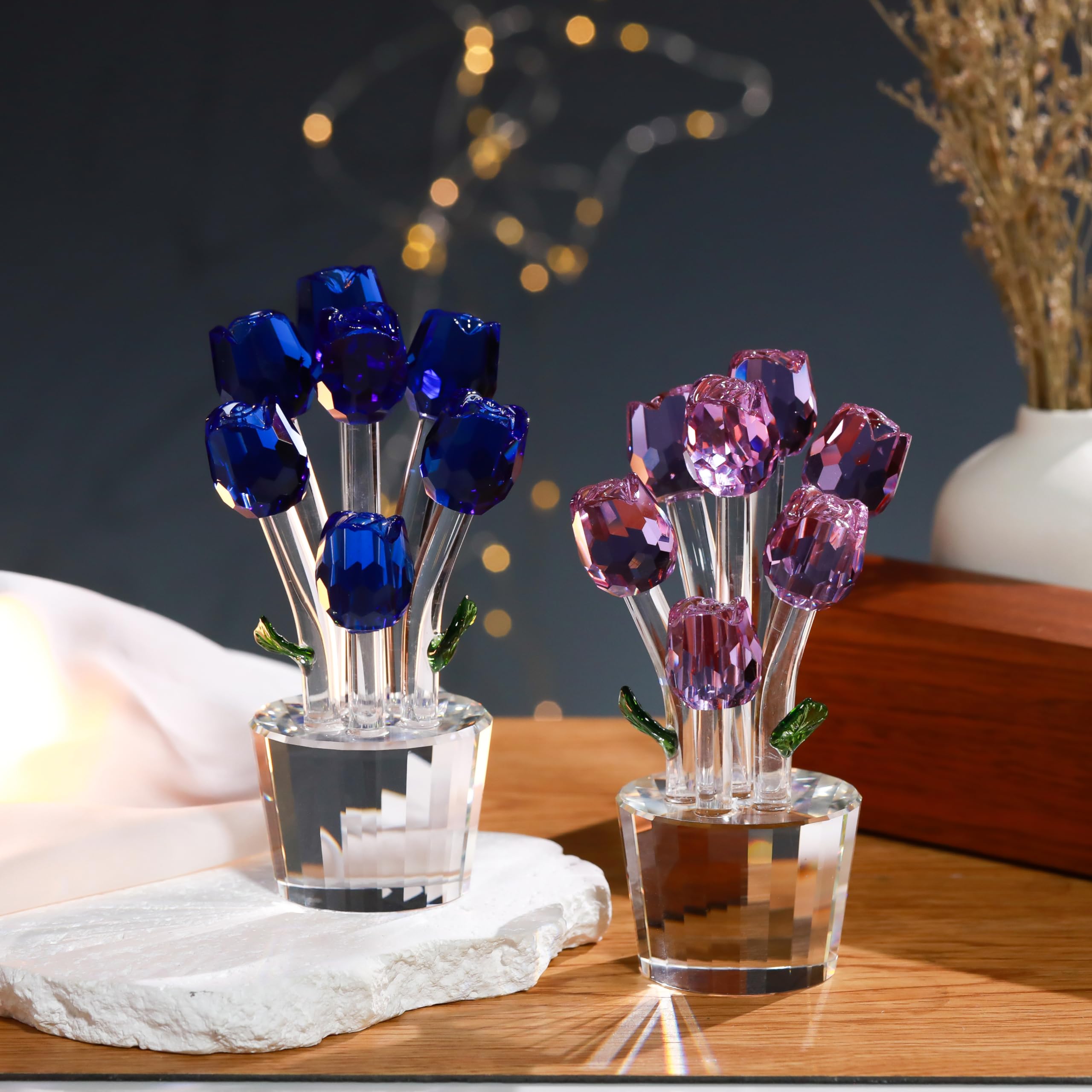 Crystal Roses Flower Pot Favors Preserved Flower+dried Flower|Red Rose