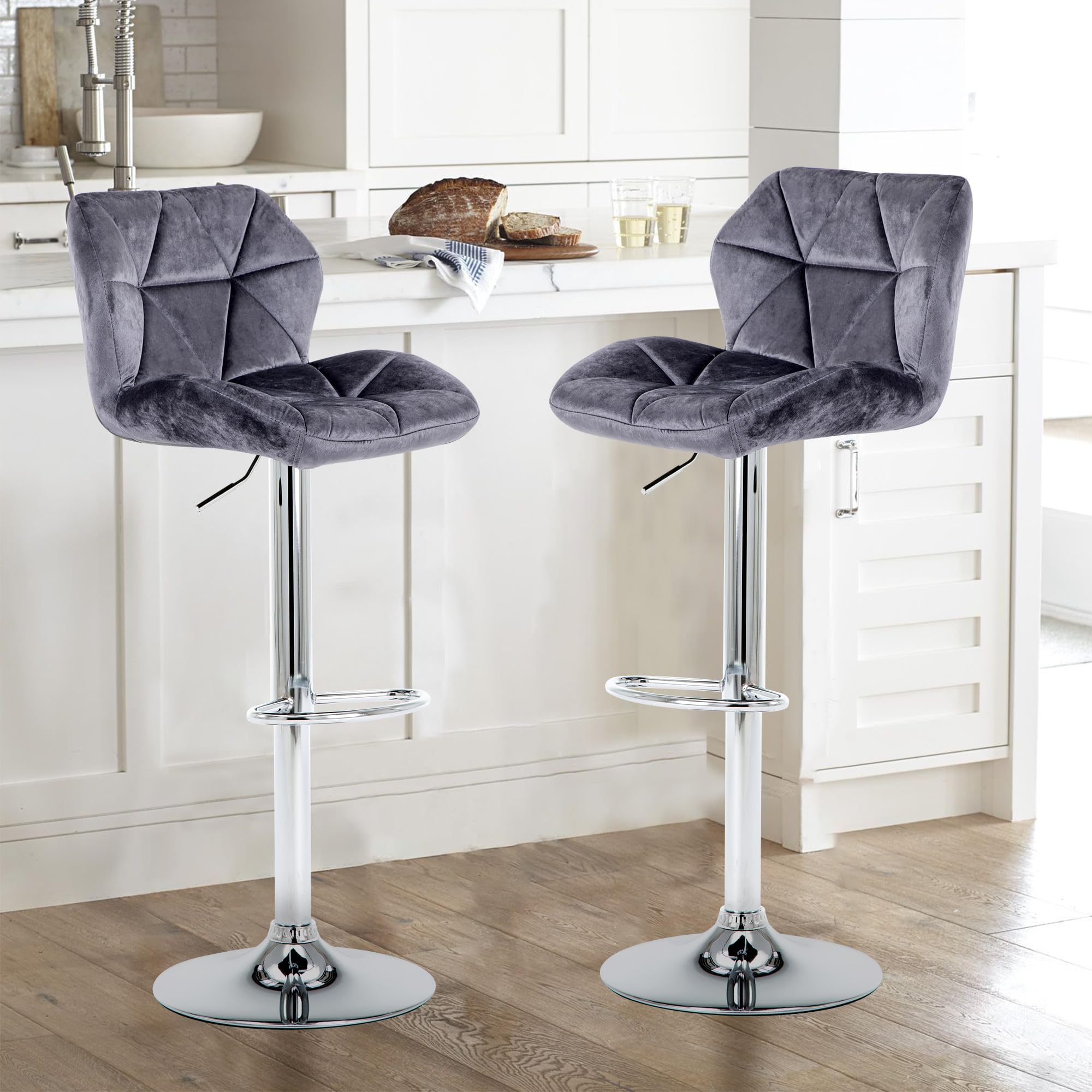 Amazon.com: Modern Bar Stools Set of 2, Counter Height Bar Stools with ...