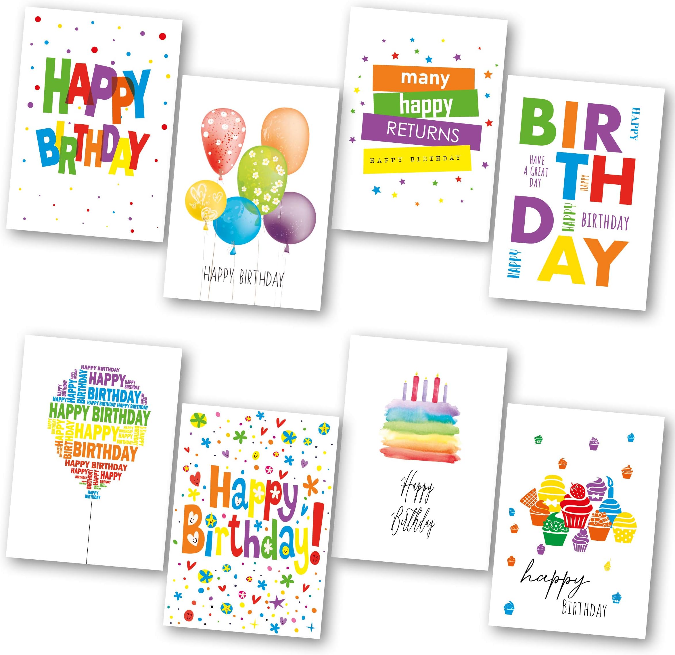 Birthday Cards Multipack of 32. Each Birthday Card Box Includes 8 ...