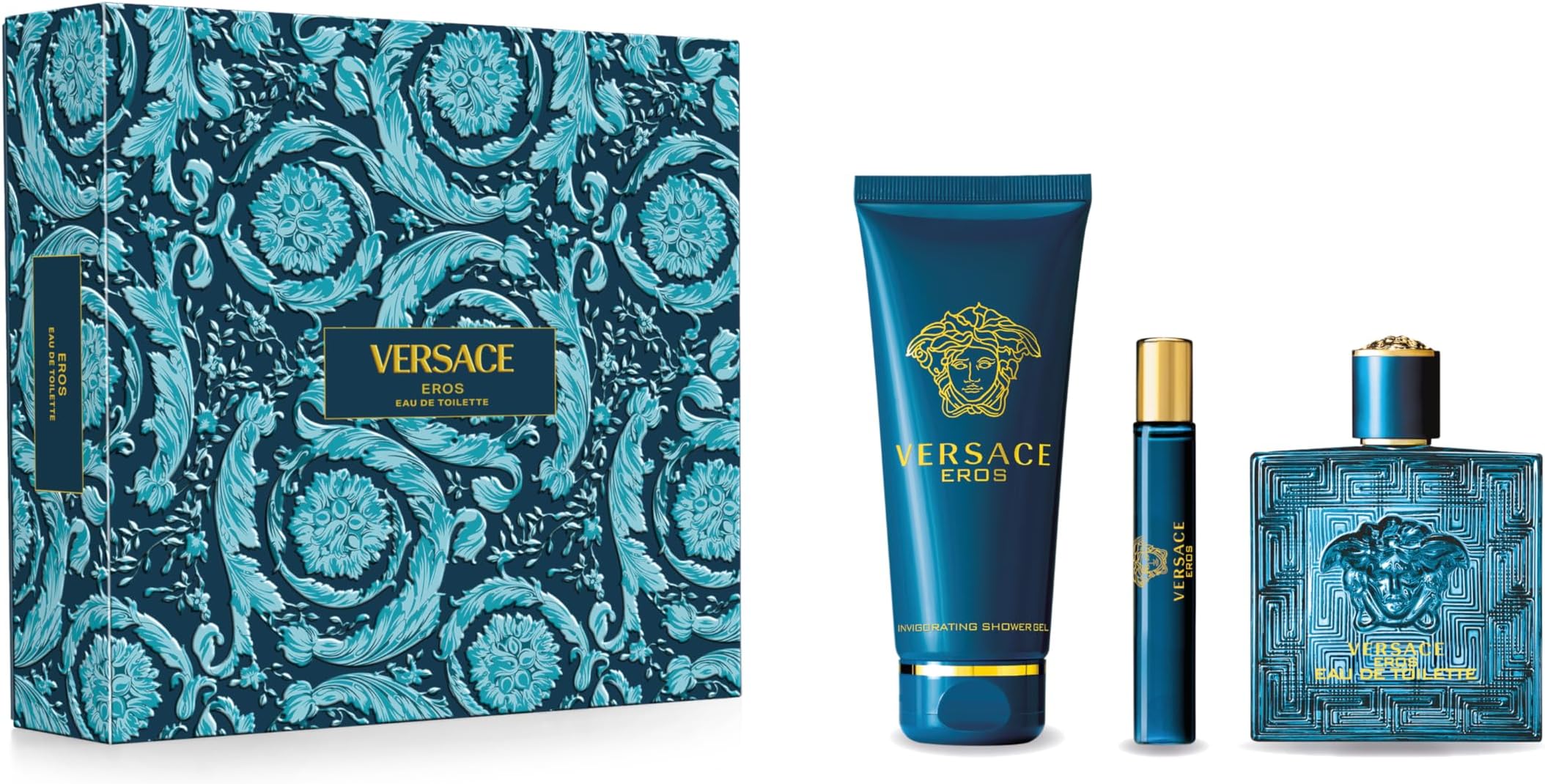 Amazon.com : VERSACE EROS by Versace 3 PIECE GIFT SET - 3.4 OZ EAU DE ...