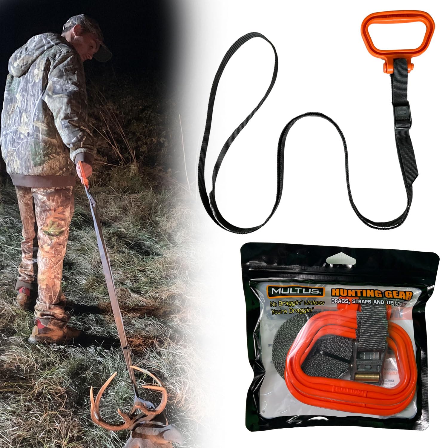 Snapklik.com : MULTUS Deer Drag Tie Down Hunting Gear