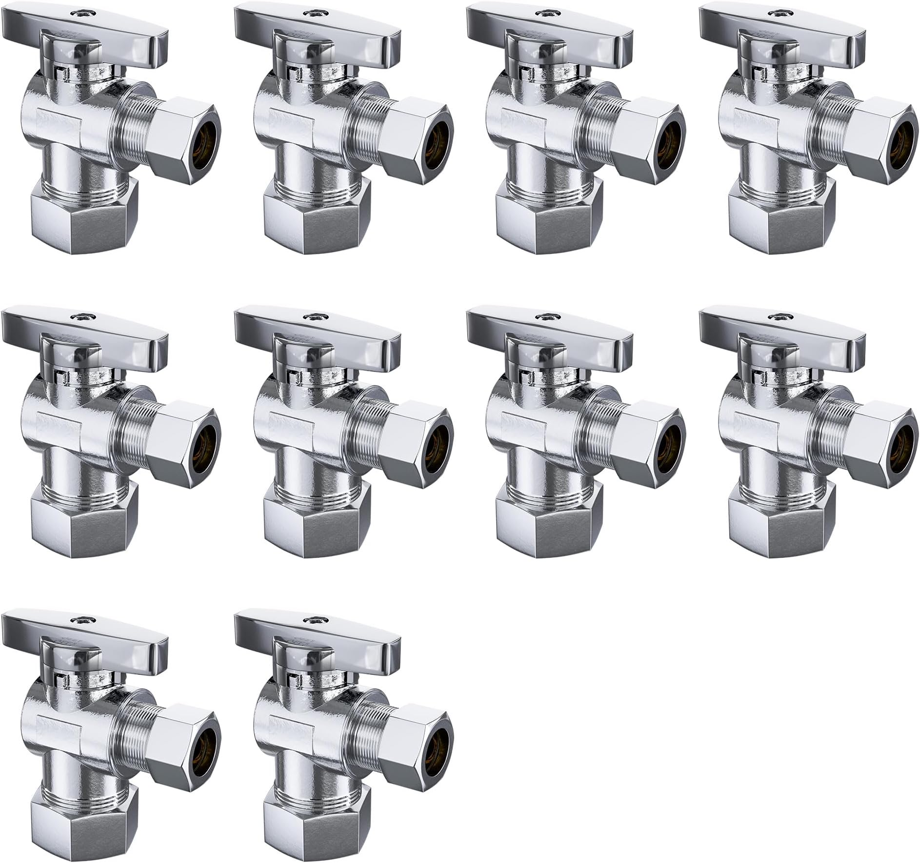 CMI Inc - 1/2 inch Compression Angle Stop Shut-Off Valve - 1/4 Turn ...