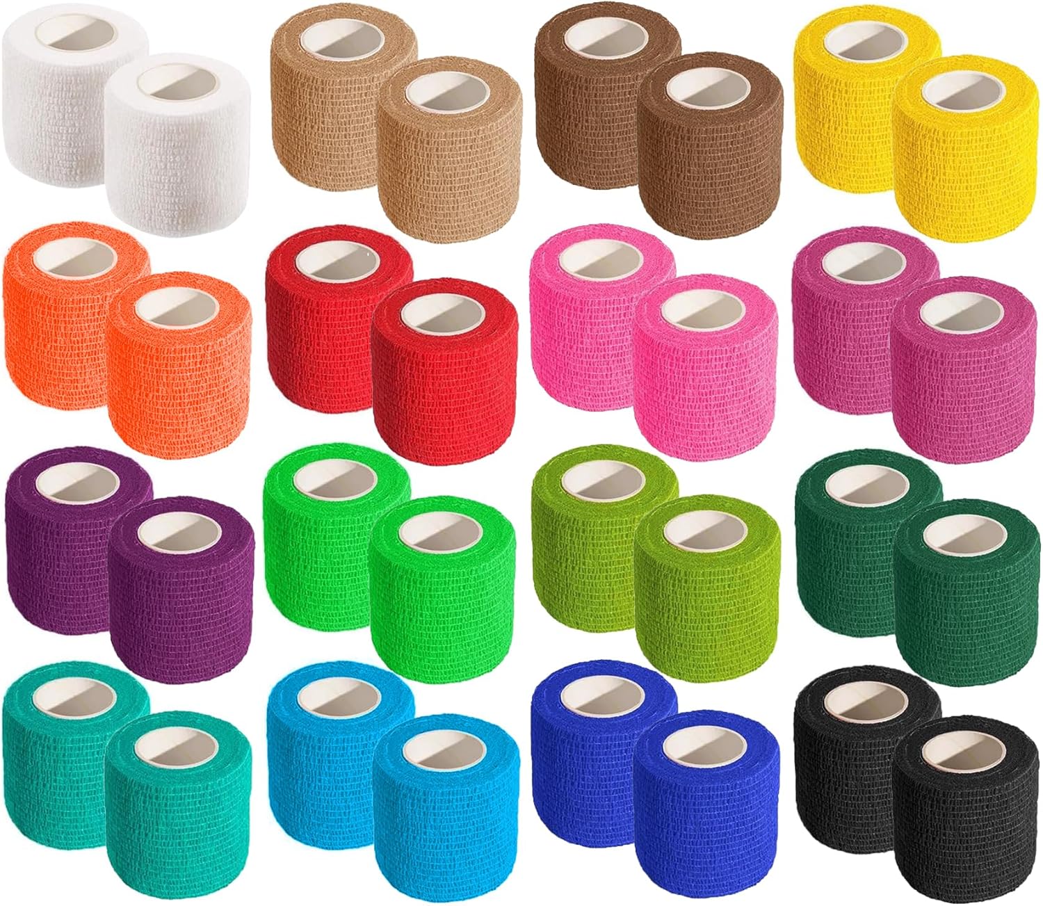 Amazon.com: Allruyee 32 Rolls Self Adhesive Bandage Wrap 2 inch ...