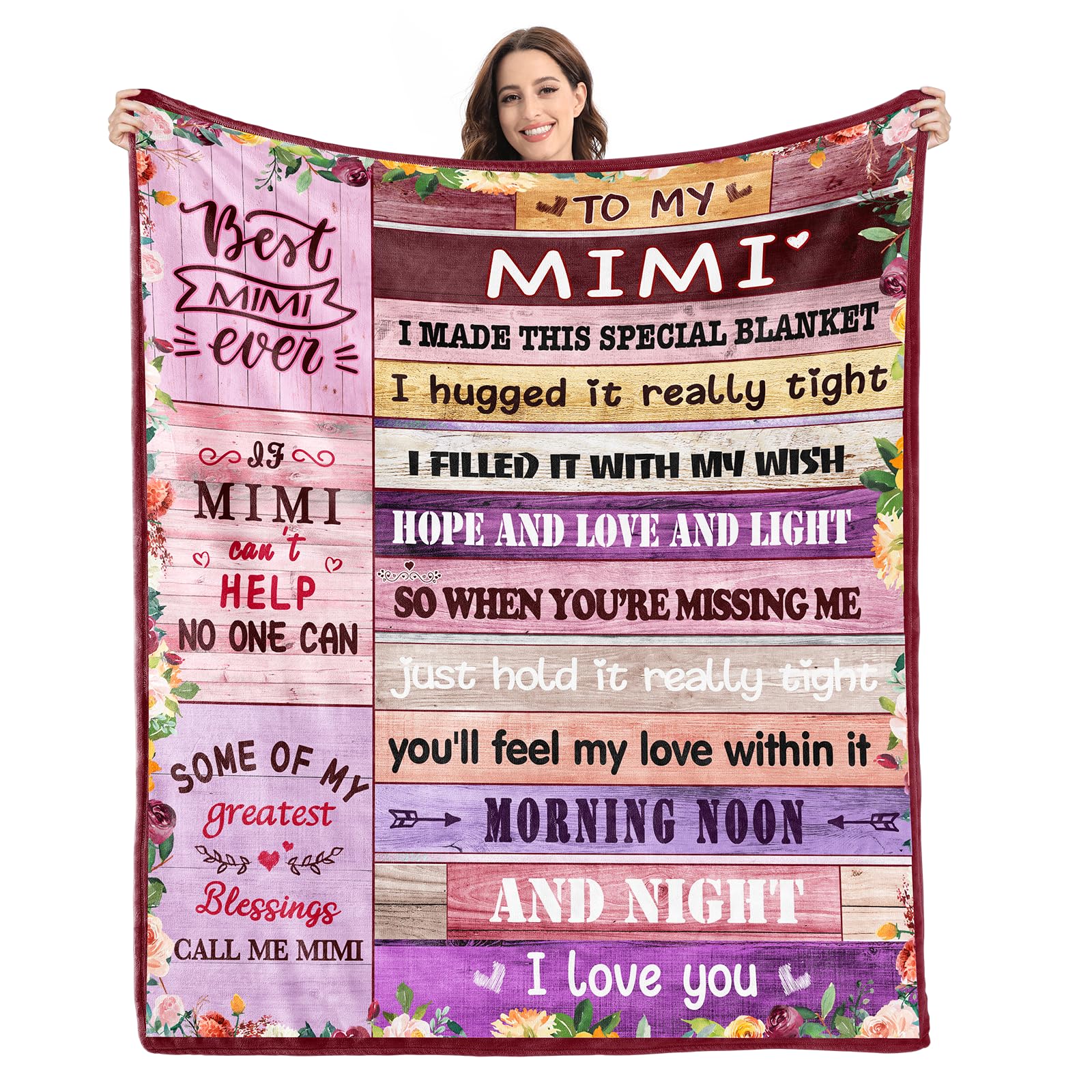Amazon.com: Mimi Gifts Blanket,Gifts for Mimi from Grandchildren ...
