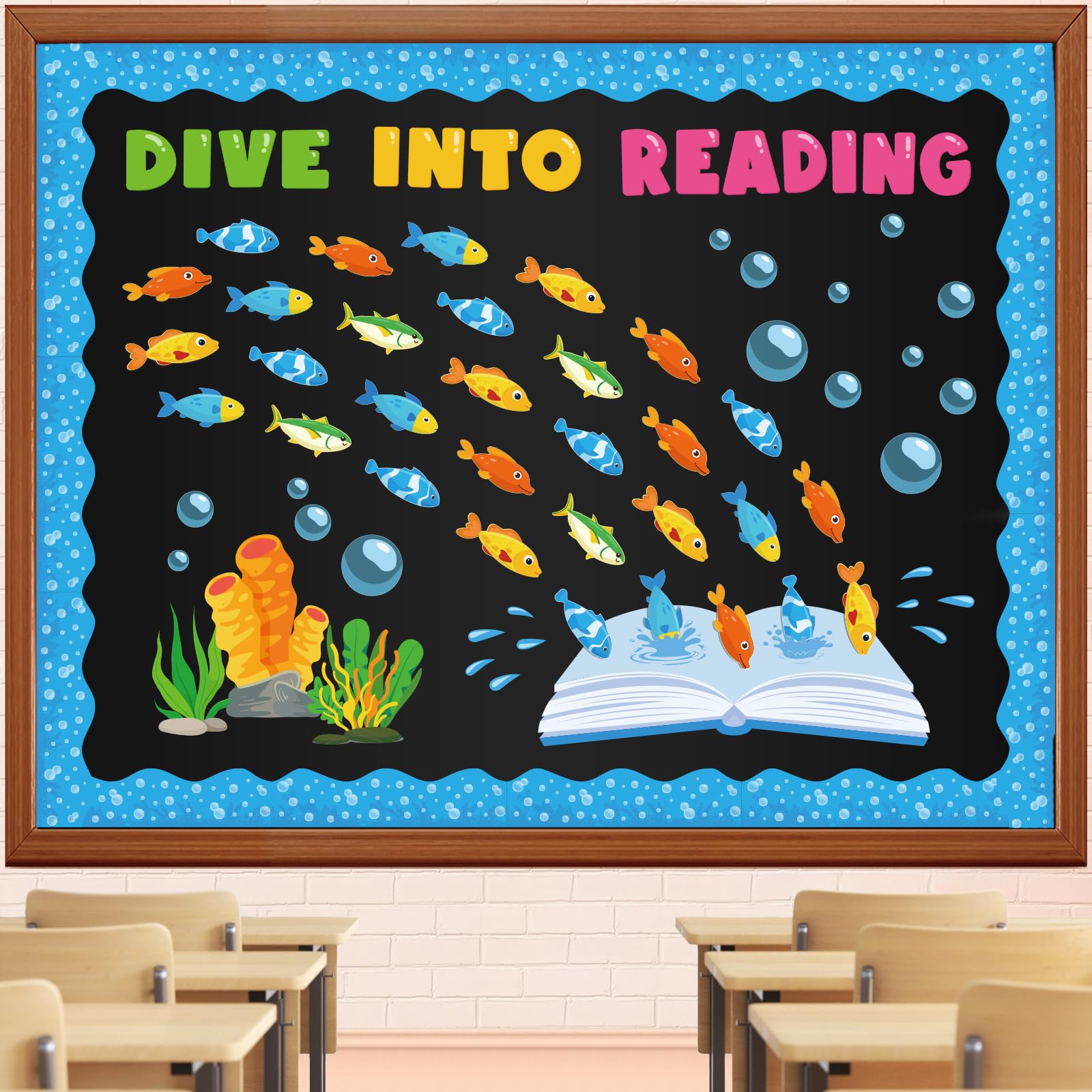 Under The Ocean Classroom Window Decoration AnyDesign 9 Sheets Summer