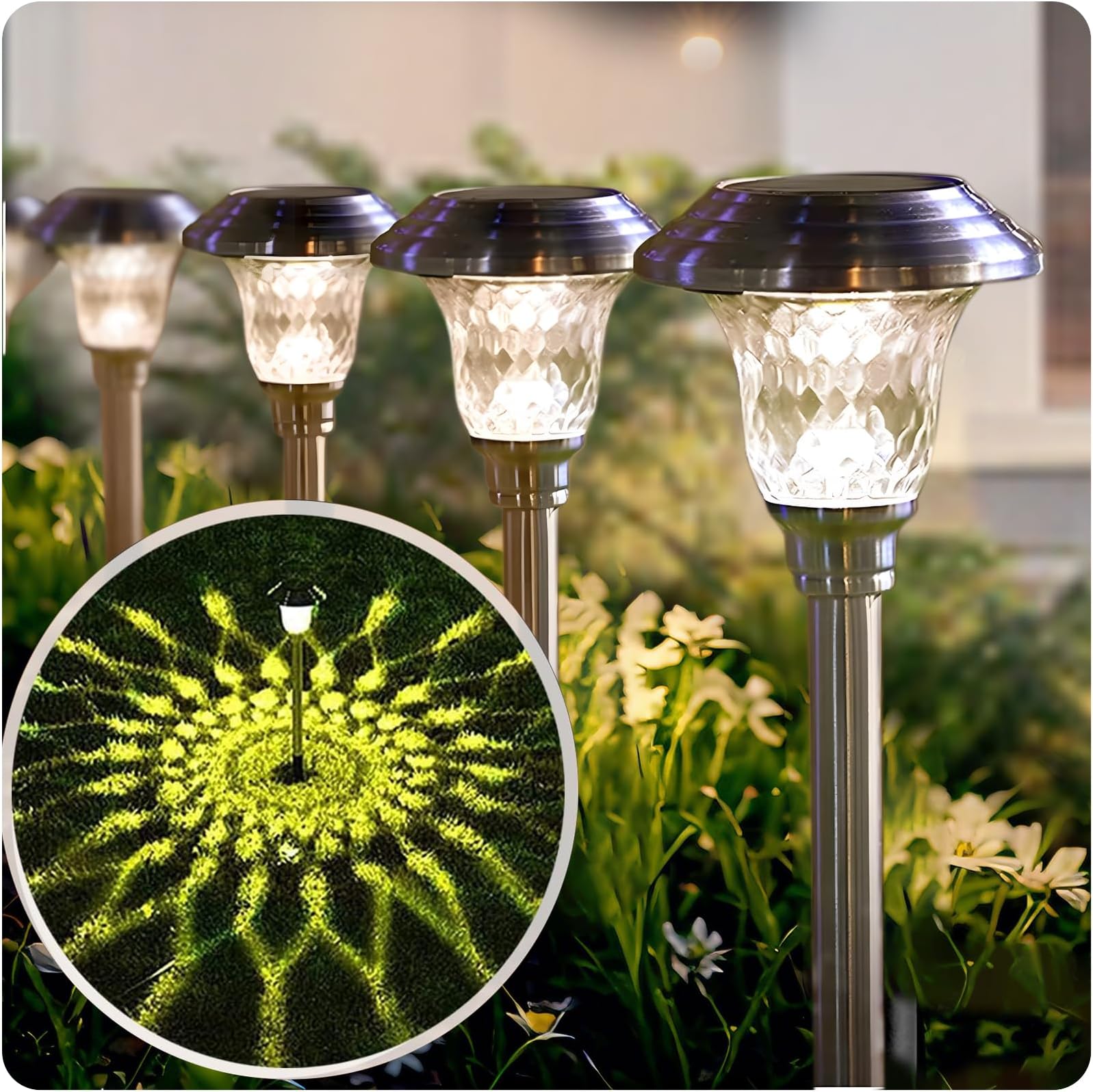 Amazon.com : BEAU JARDIN 8 Pack Solar Pathway Lights Waterproof ...