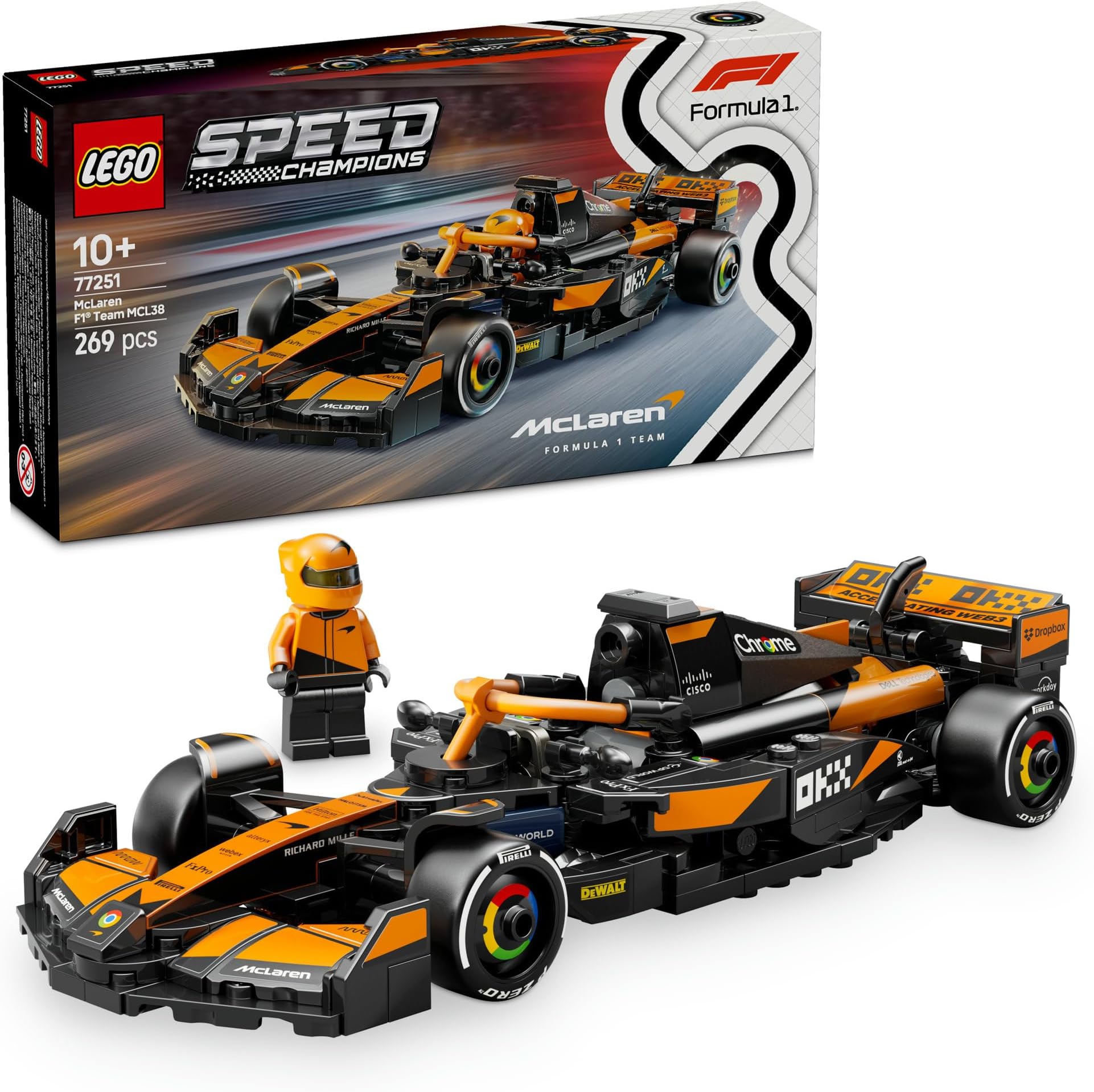 LEGO Speed Champions McLaren F1 Team MCL38 Race Car for 10+ Year Old ...