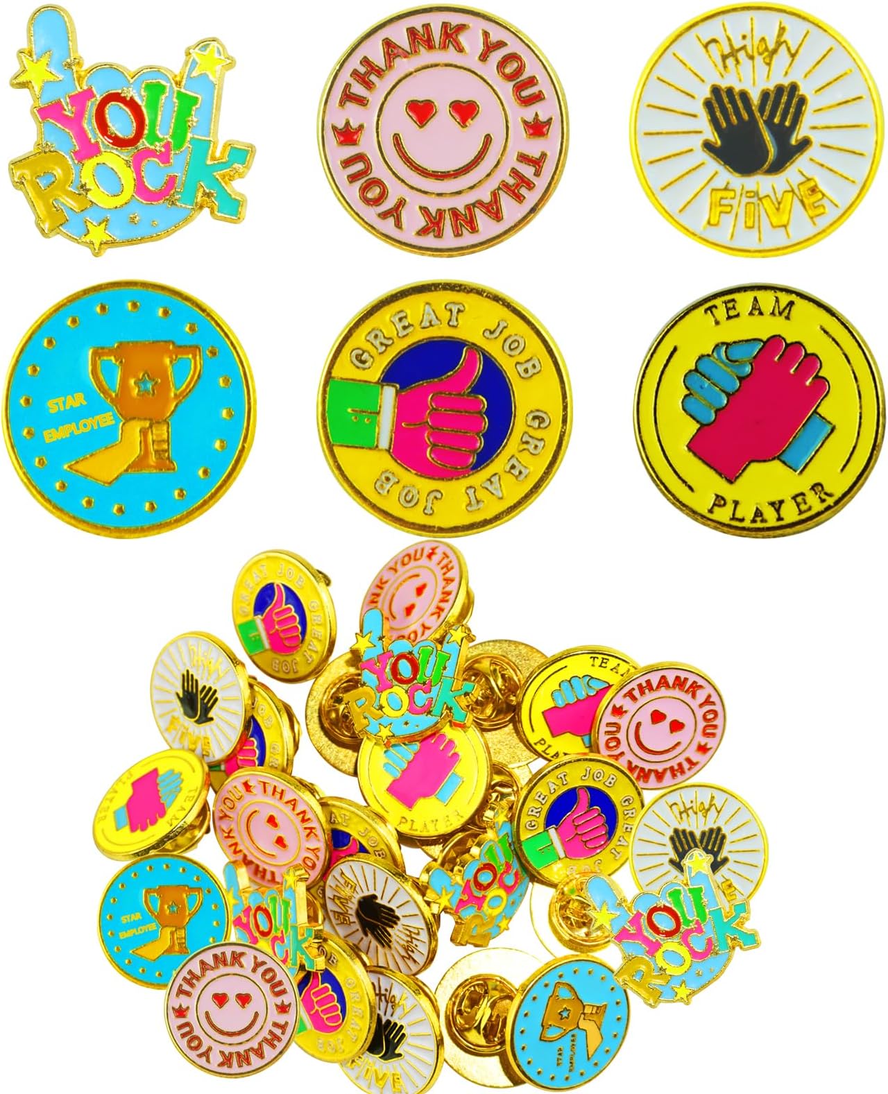 Amazon.com: ASTLLY 48 Pack Recognition Pins Employee of The Month Lapel ...