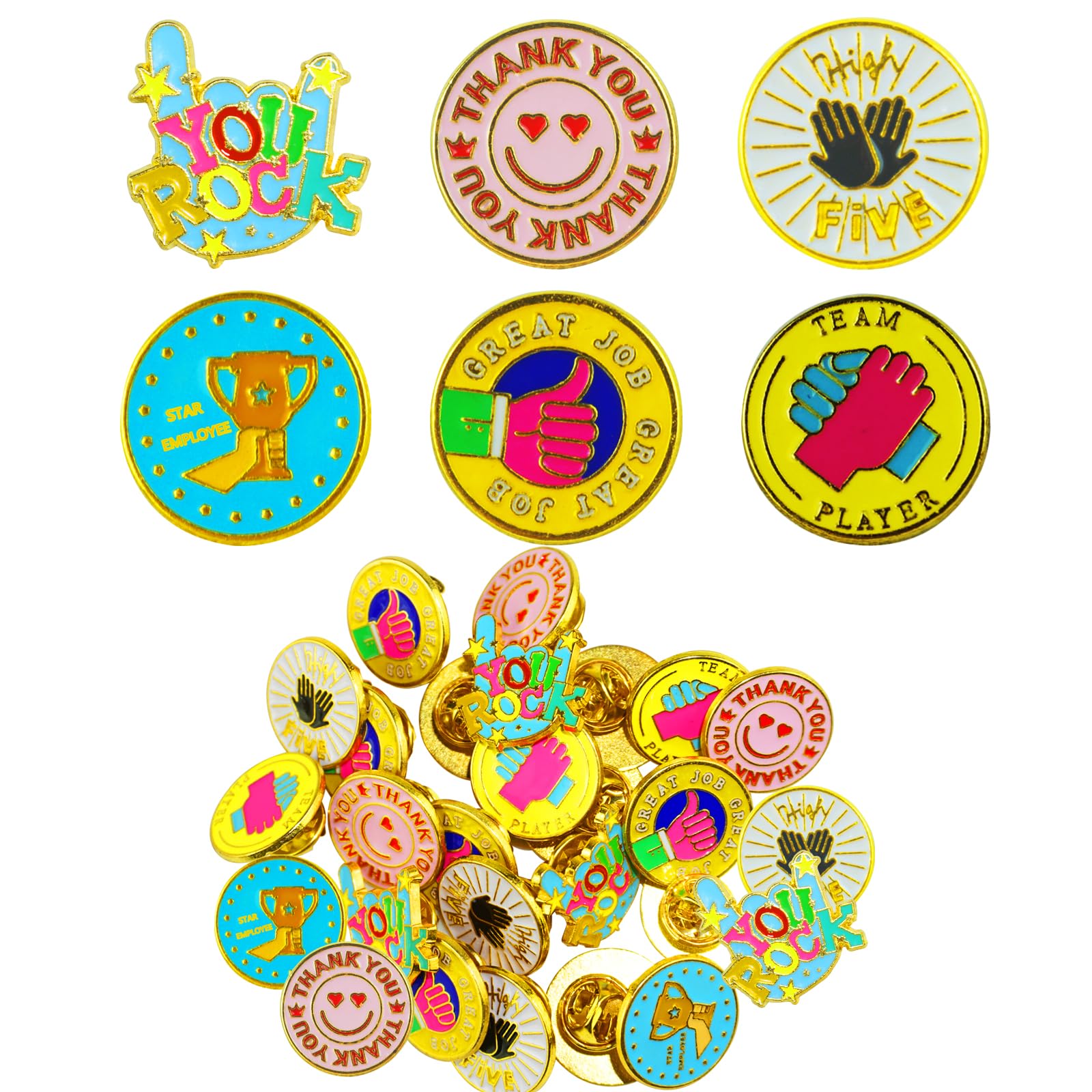 Amazon.com: ASTLLY 48 Pack Recognition Pins Employee of The Month Lapel ...