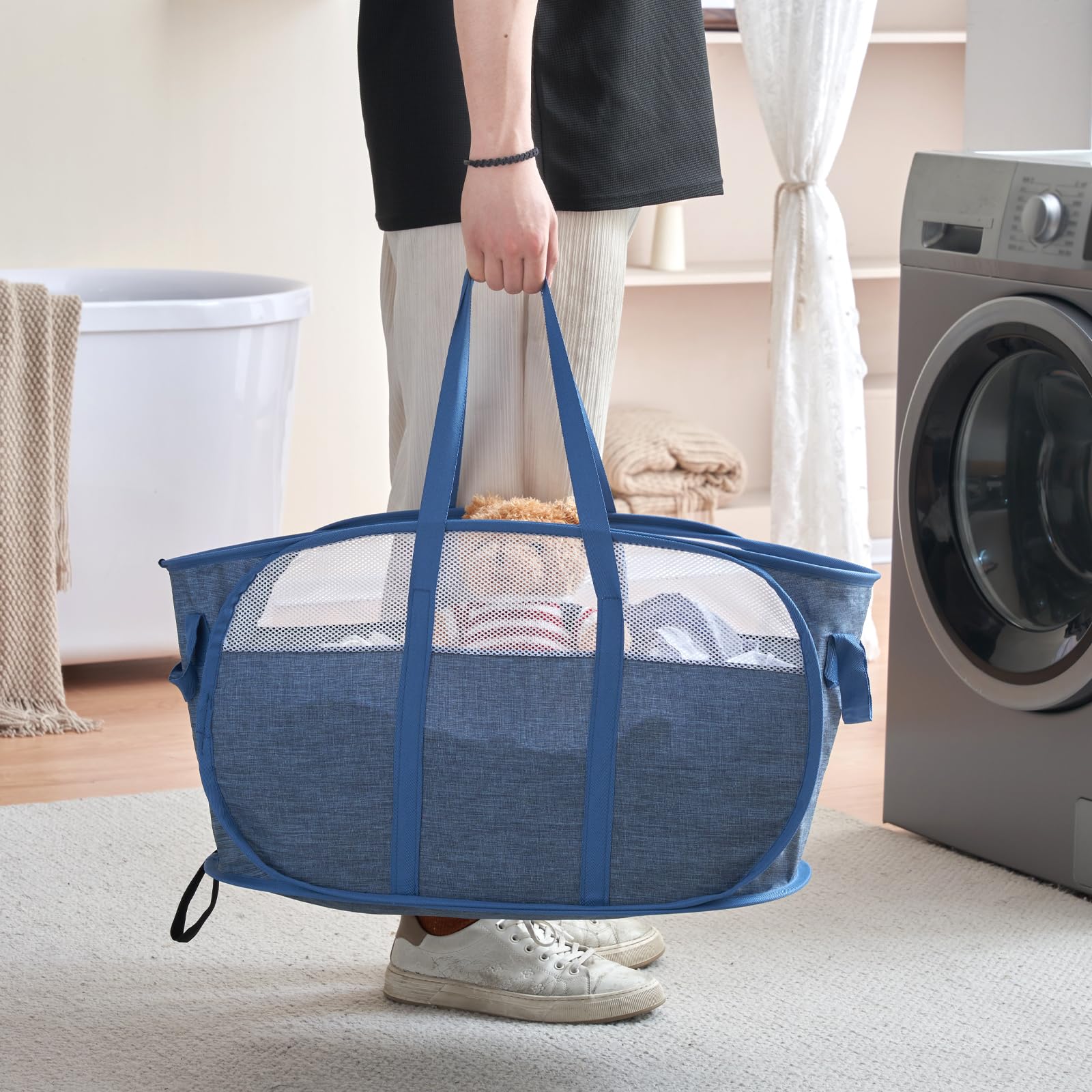 Snapklik.com : TECHMILLY Collapsible Laundry Basket, Foldable Tear ...