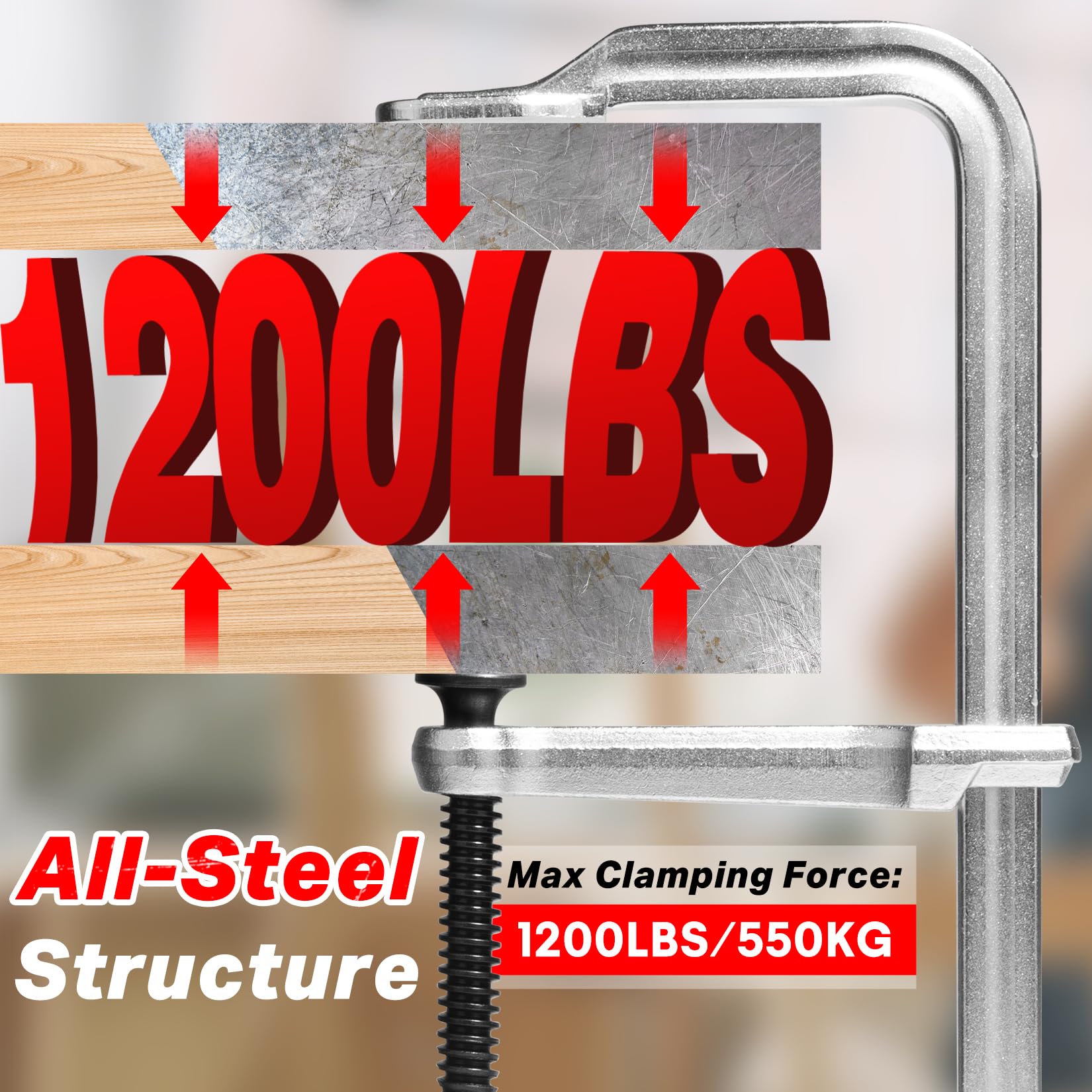 Snapklik.com : SHALL 12 In Heavy-duty Bar Clamps, 4-Pack Drop Forged ...