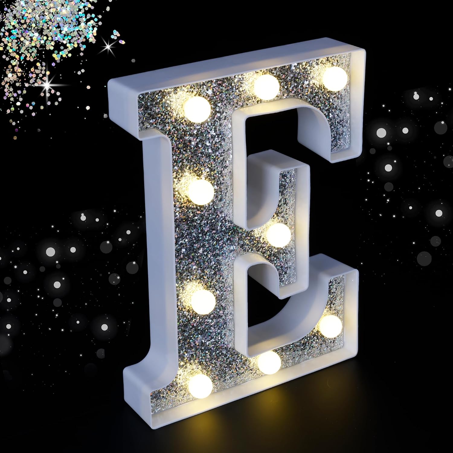 Amazon.com: Marquee Light Up Letters, Glitter Silver LED Letter Lights ...