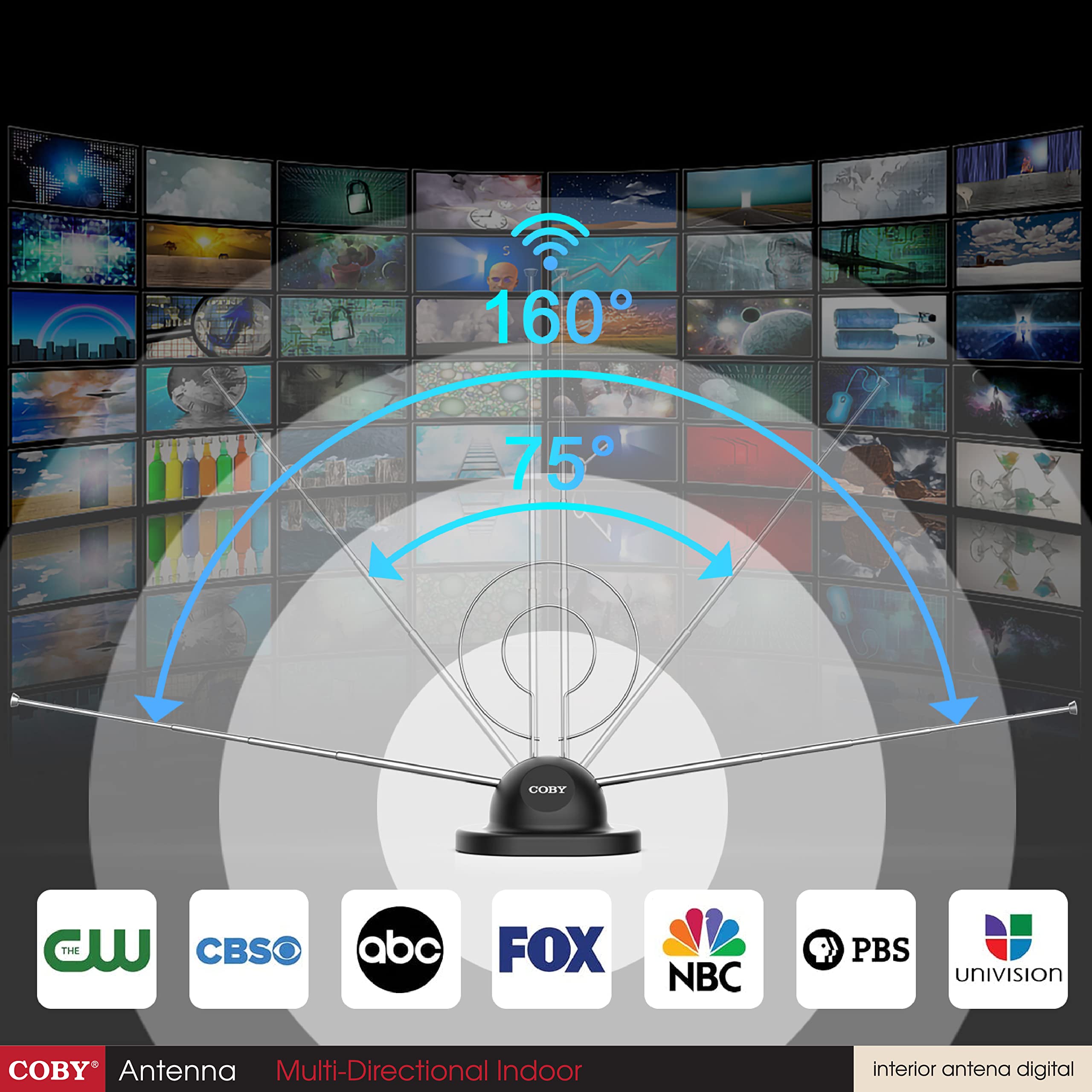 Snapklik.com : Digital HD Indoor TV Antenna 360-Degree Reception Watch ...