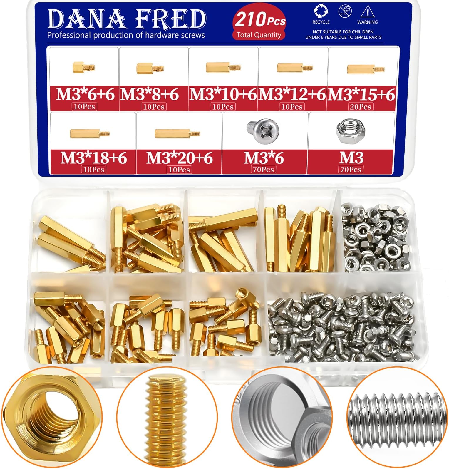 M3 Male-Male Hex Brass Standoff Threaded Stud Board Mounting Pillar ...