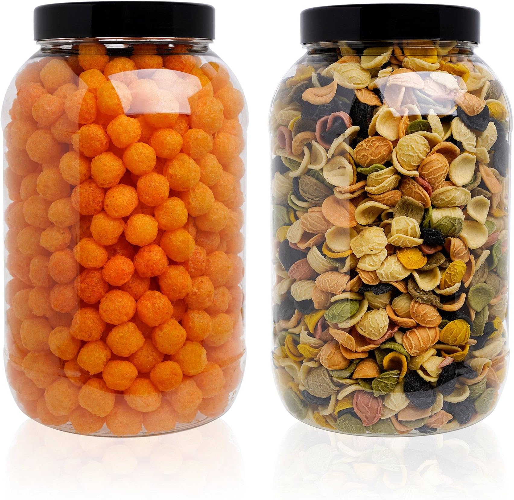 STACKABLES Large Round Plastic Jars with Lids – Refillable Large Round ...