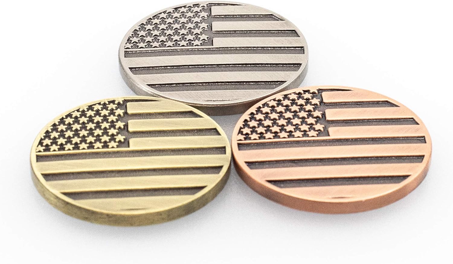 Review American Flag USA Unique Magnetic Metal Golf Ball Marker Coin Trio