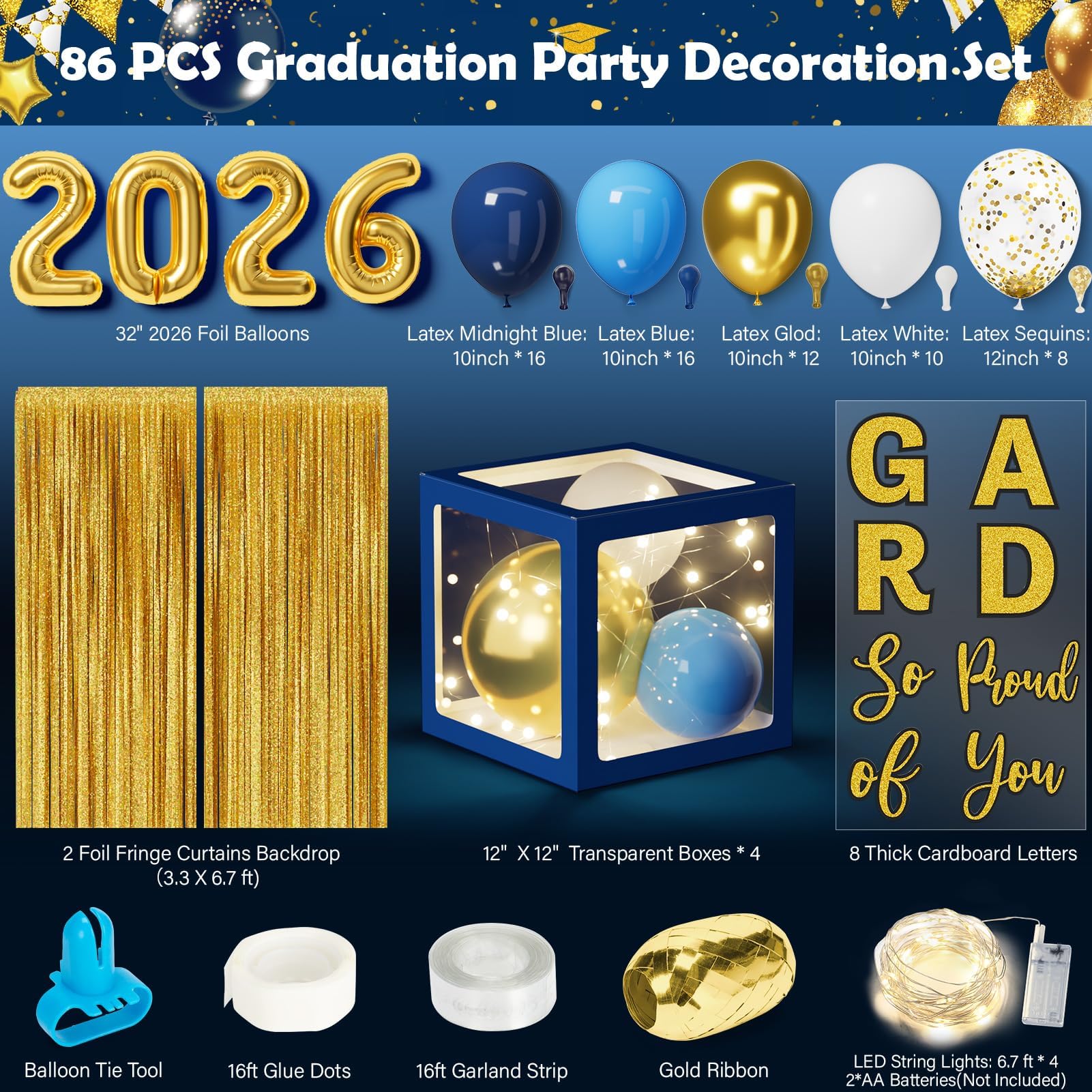 Snapklik.com : Ecomore 2026 Graduation Decorations - 86 PCS Graduation ...